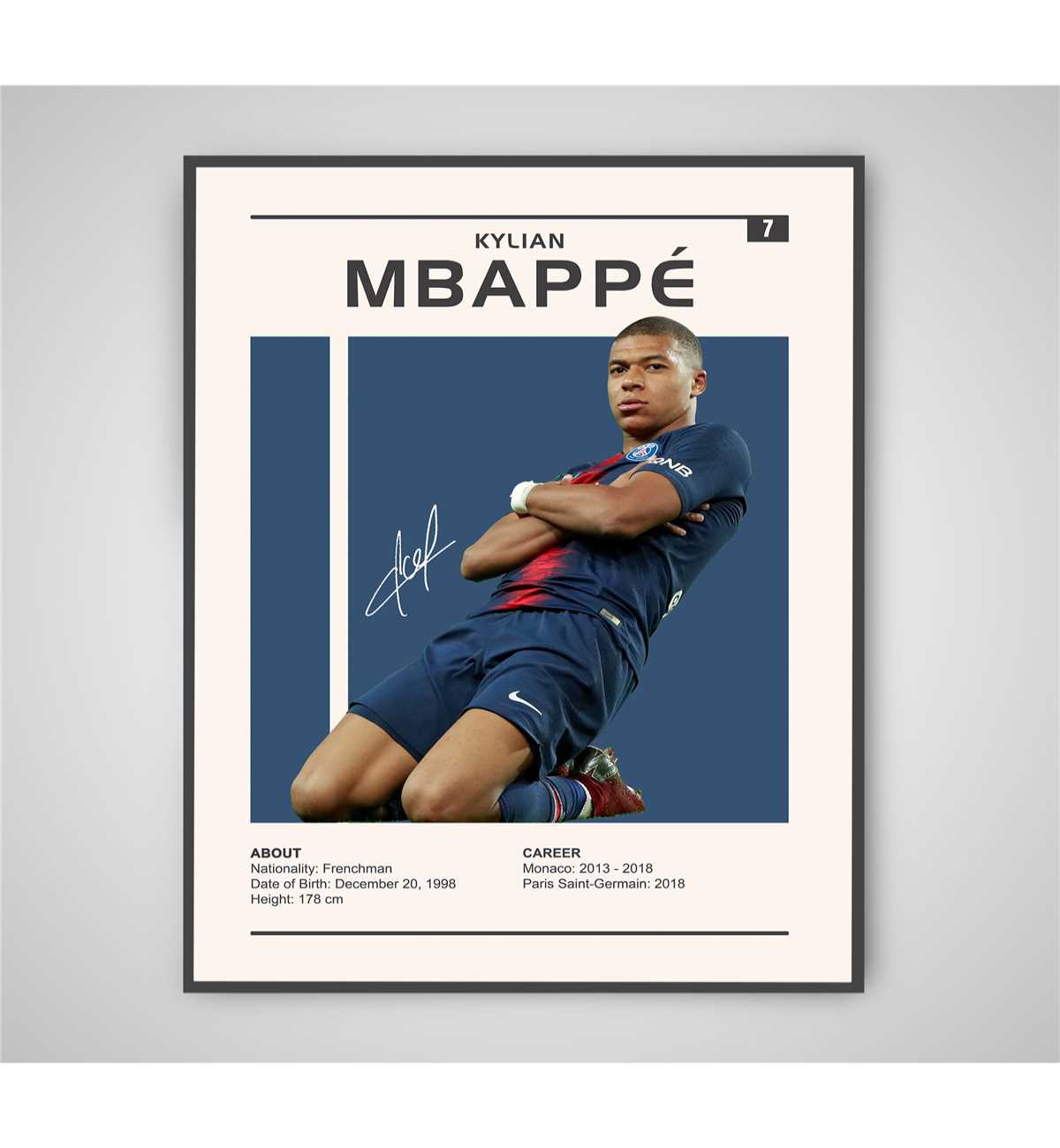 Kylian Mbappe Print, Kylian Mbappe Poster, PSG print, - Inspire Uplift