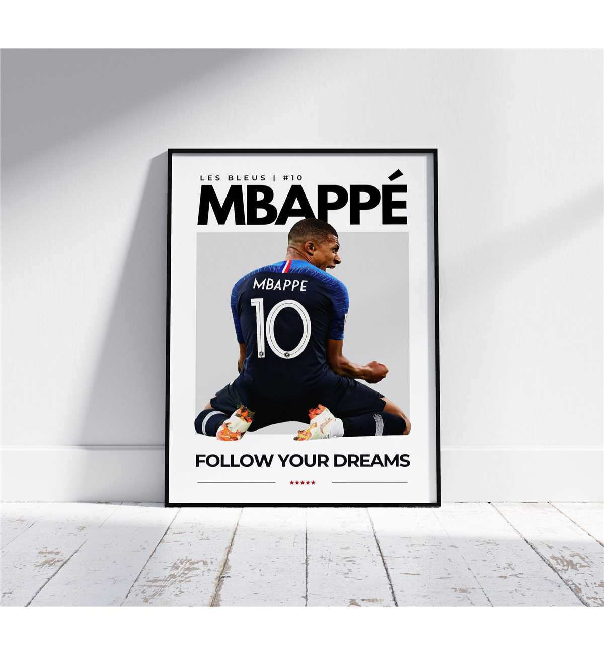Kylian Mbappe Poster, Mbappe France Poster, Soccer Print, | Inspire Uplift