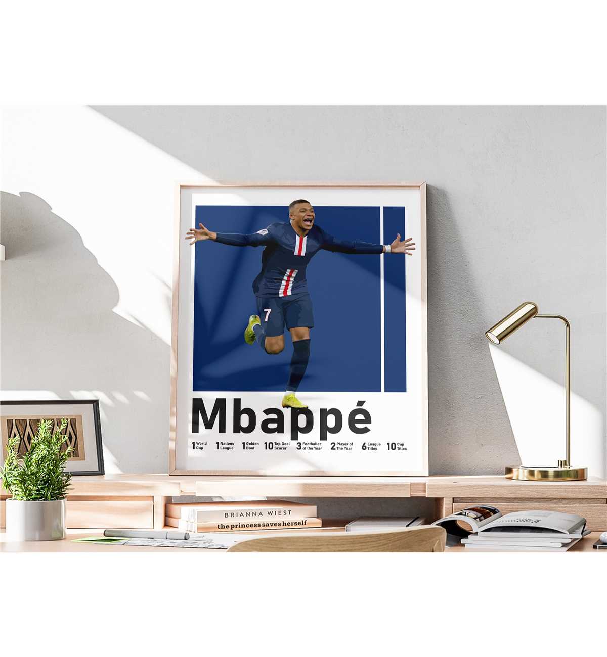 Printable Kylian Mbappe Poster, French Soccer Star, Boys - Inspire Uplift