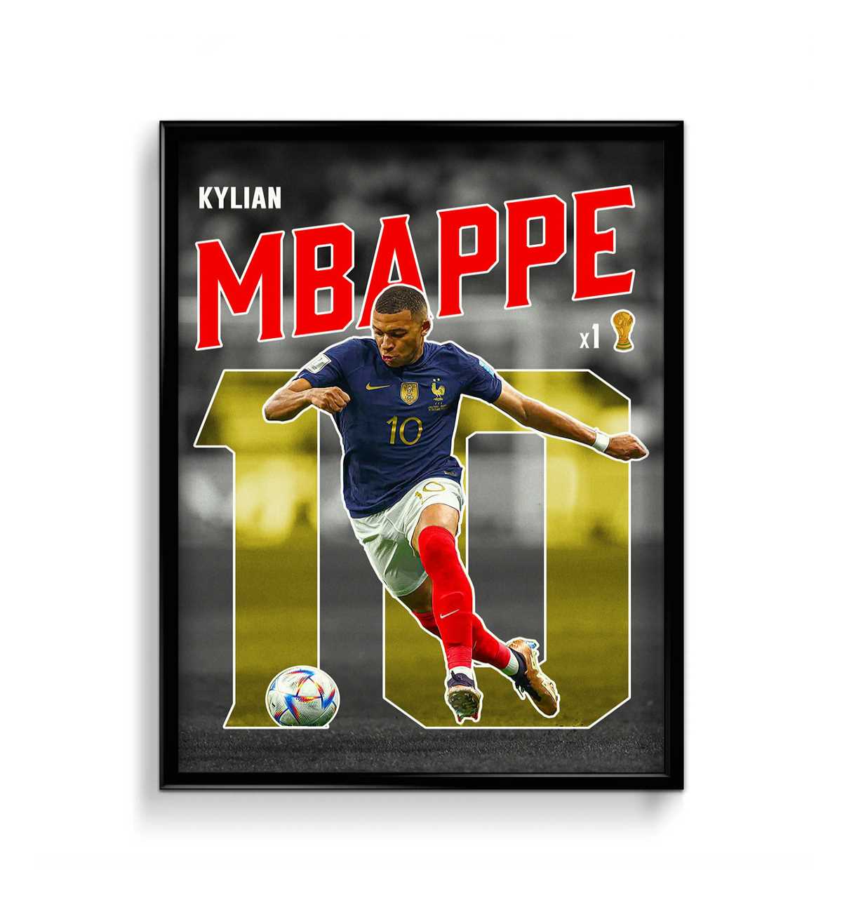 Printable Kylian Mbappe Poster with Football Titles, High - Inspire Uplift