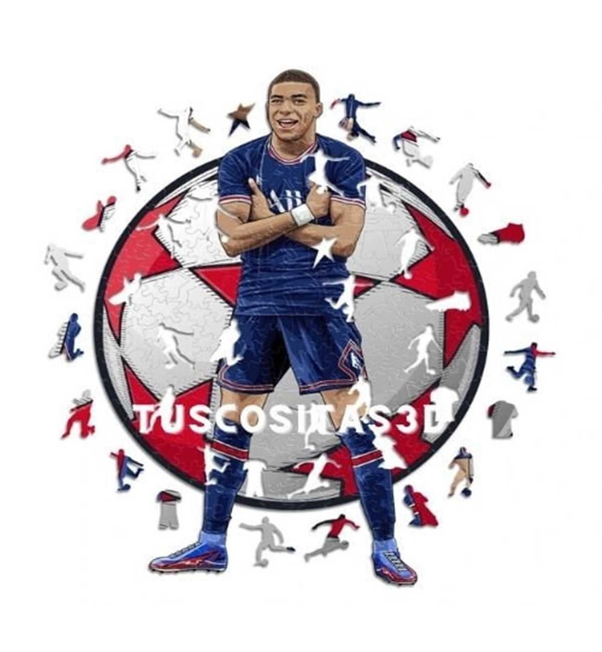 Wooden Mbappe puzzles for adults and children. Ideal | Inspire Uplift