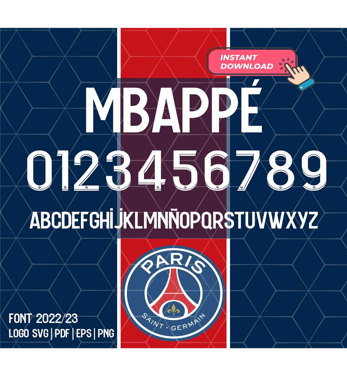 Font Vector PSG Paris Saint Germain 2023/24, Soccer | Inspire Uplift
