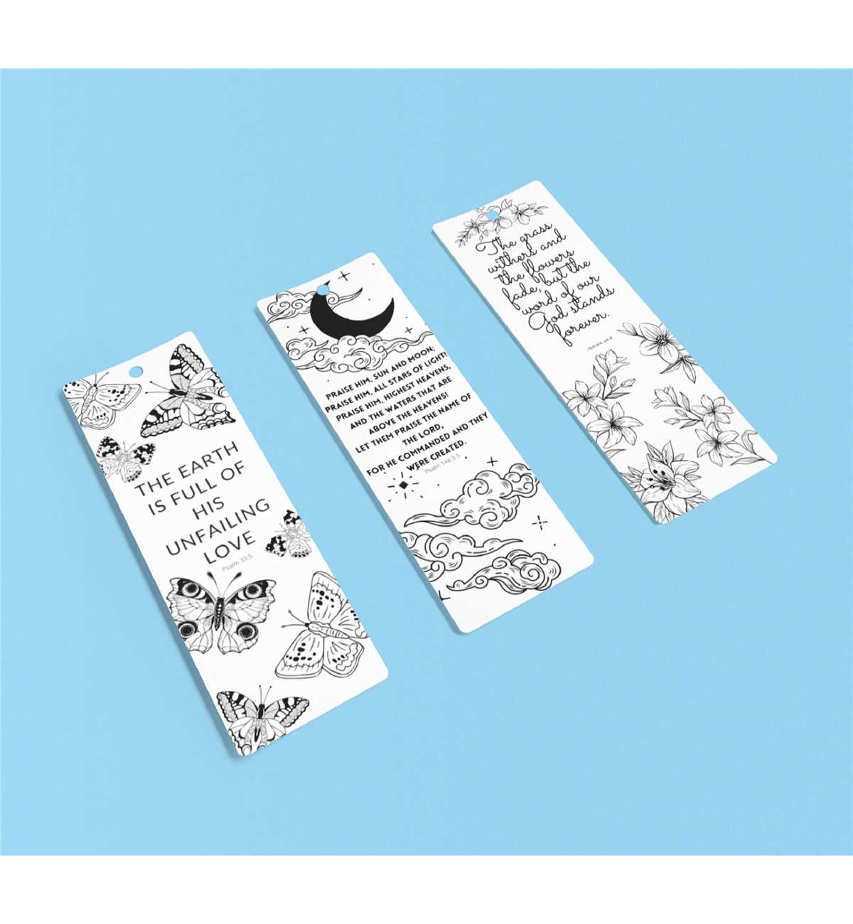 Printable Scripture Bookmark Set, Coloring Bookmark Set, Dig | Inspire ...