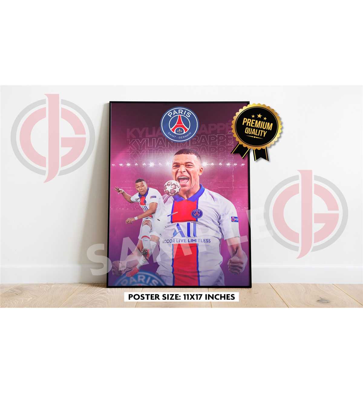 Mbappe PSG poster, Mbappe Poster, Mbappe Print, Paris - Inspire Uplift