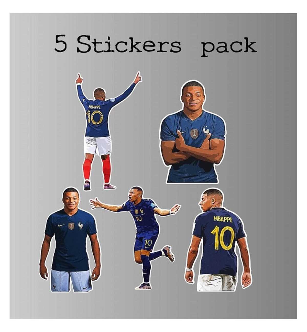 Mbappe stickers set Mbappe 5 sticker set laminated - Inspire Uplift