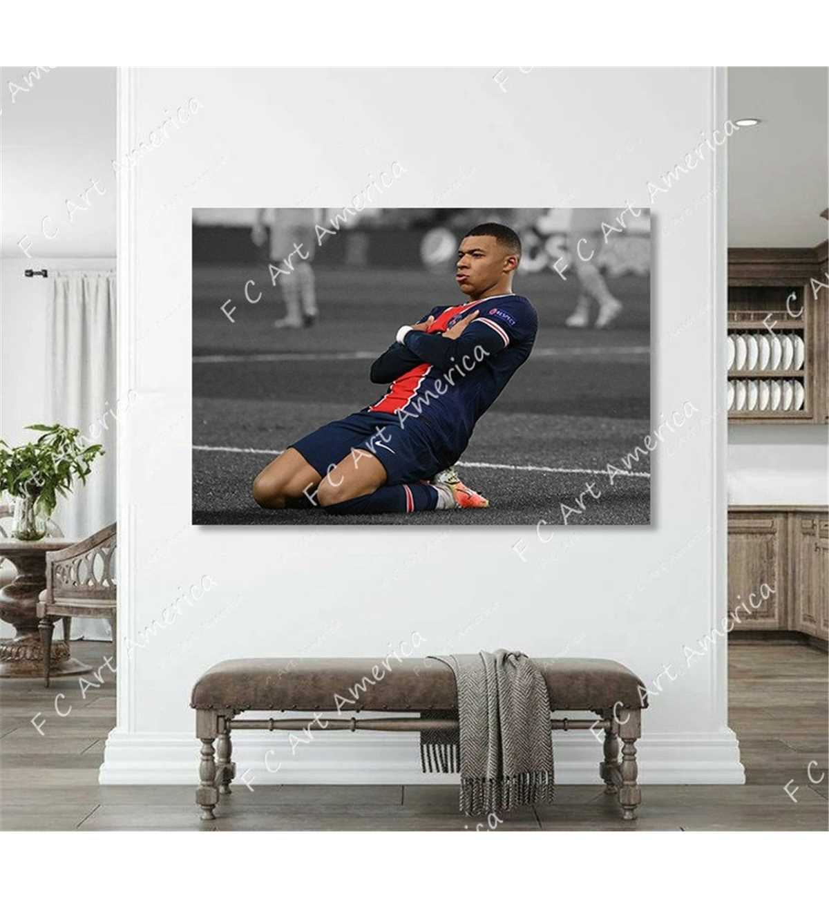 Kylian Mbappe, Canvas Wall Art Design, Sports Art, - Inspire Uplift