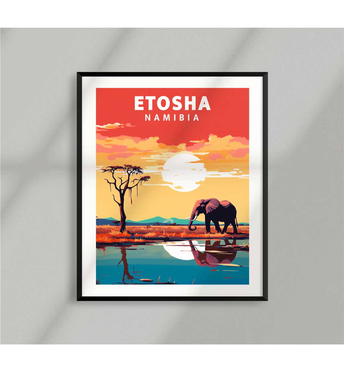 Etosha Namibia Safari Elephant South Africa - Poster - Inspire Uplift