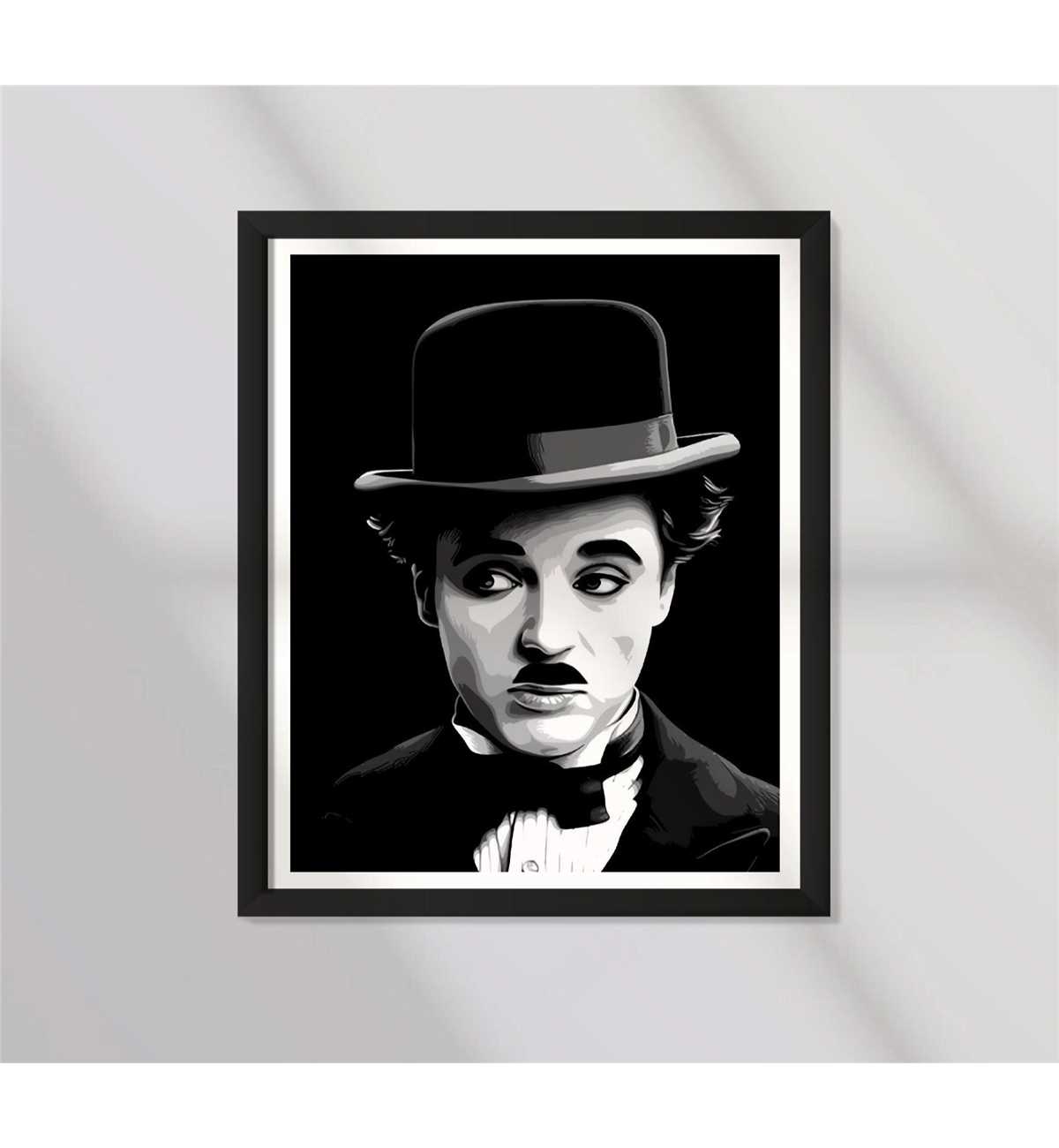 Poster Minimalist Design - Charlie Chaplin - Modern | Inspire Uplift