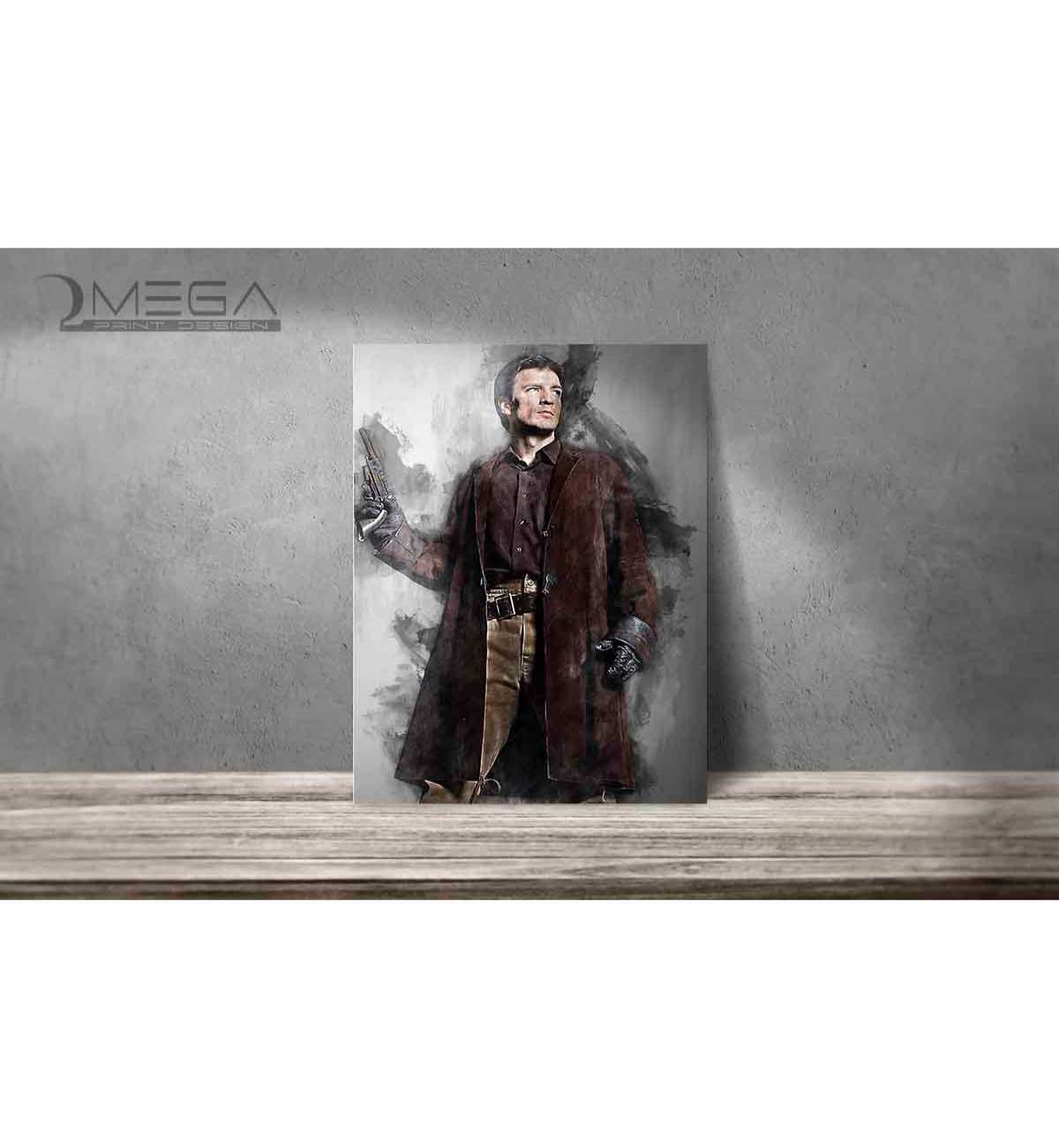 Captain Malcolm poster Nathan Fillion print Firefly art | Inspire Uplift