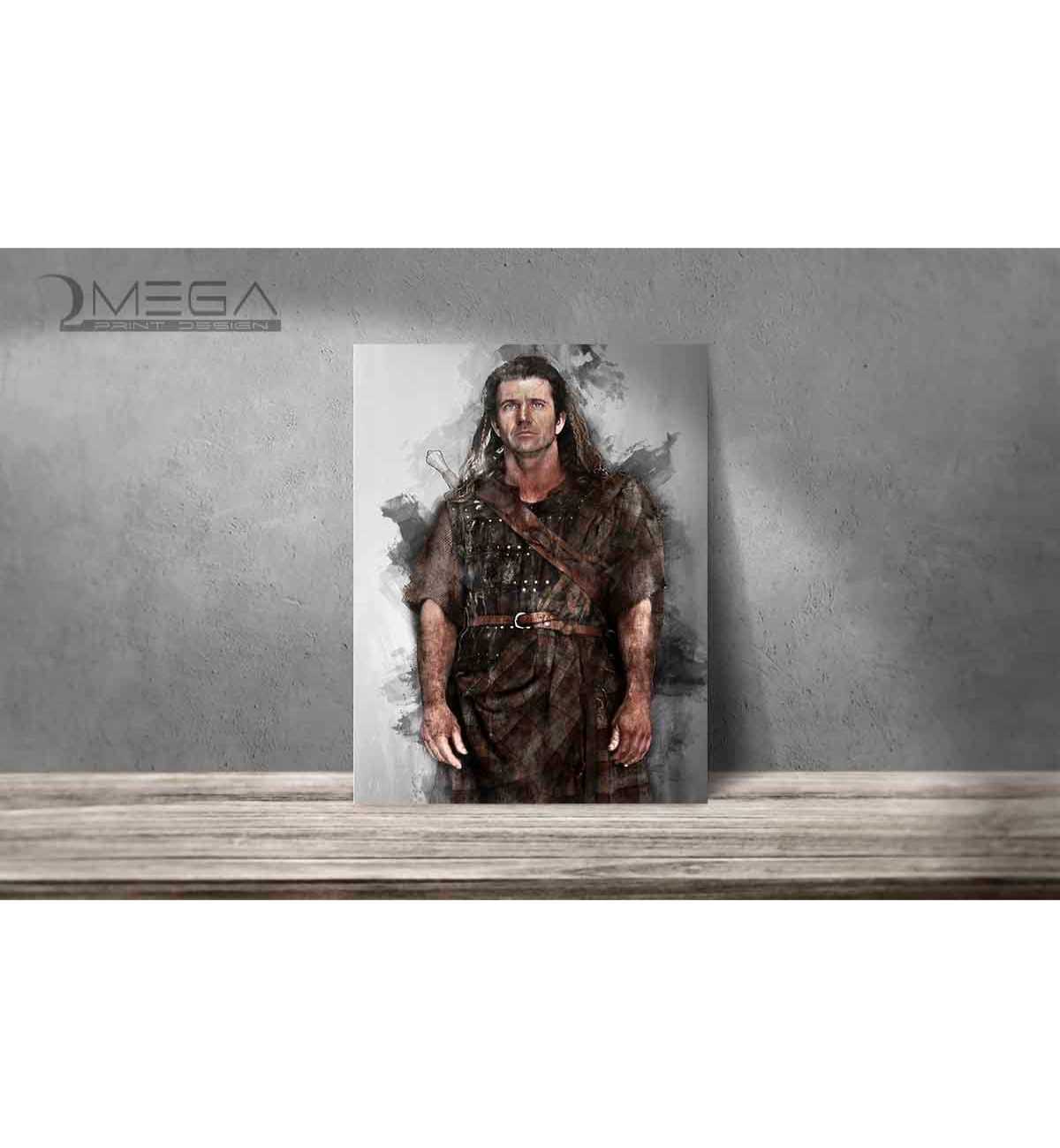 William Wallace poster Mel Gibson print Braveheart art | Inspire Uplift