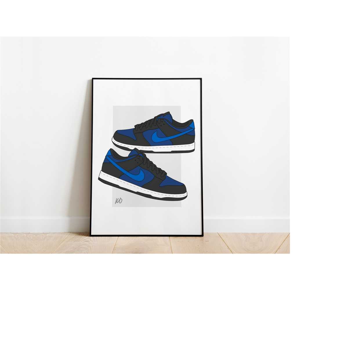 Nike Dunk Low Dark Blue Hypebeast Sneaker Poster Print A3 / | Inspire ...