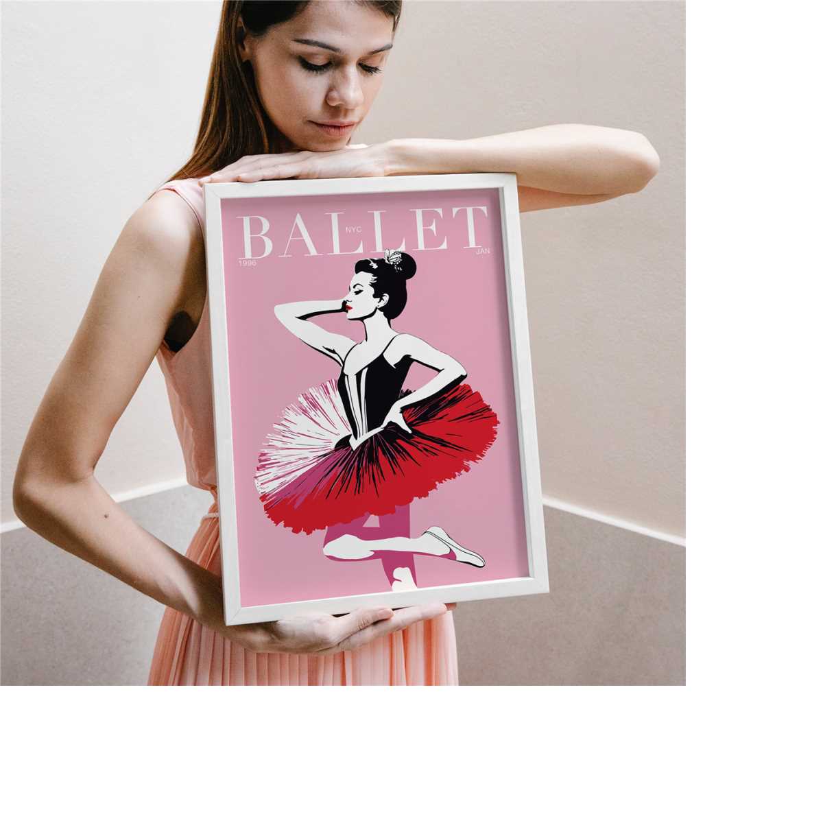 Pink Ballet Fashion Poster, Magazine Cover, Ballet Dance Wal | Inspire ...
