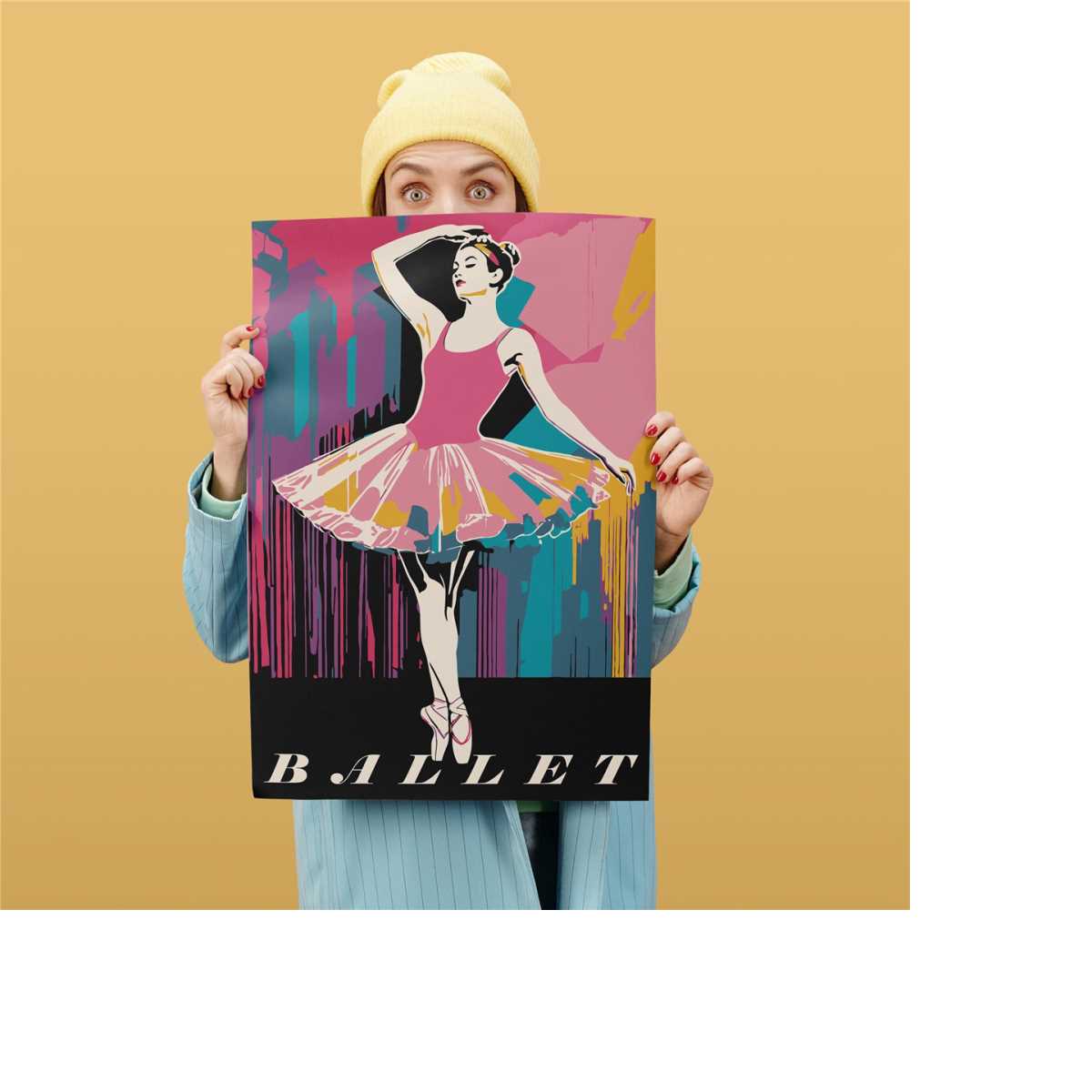 Colorful Retro Ballet Poster, Pop Art Vintage Music Wall Art | Inspire ...