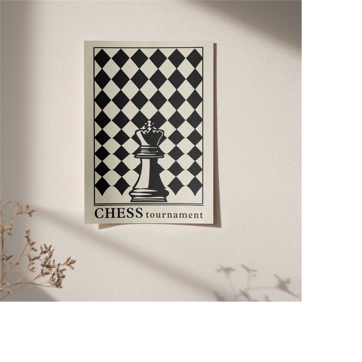 Vintage Chess Poster, Retro Chess Print, Checker Print, Ches | Inspire ...