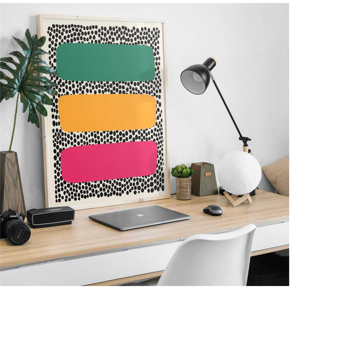 Abstract Poster, Mid century Modern, Black Dots Wall Art, Mo | Inspire ...