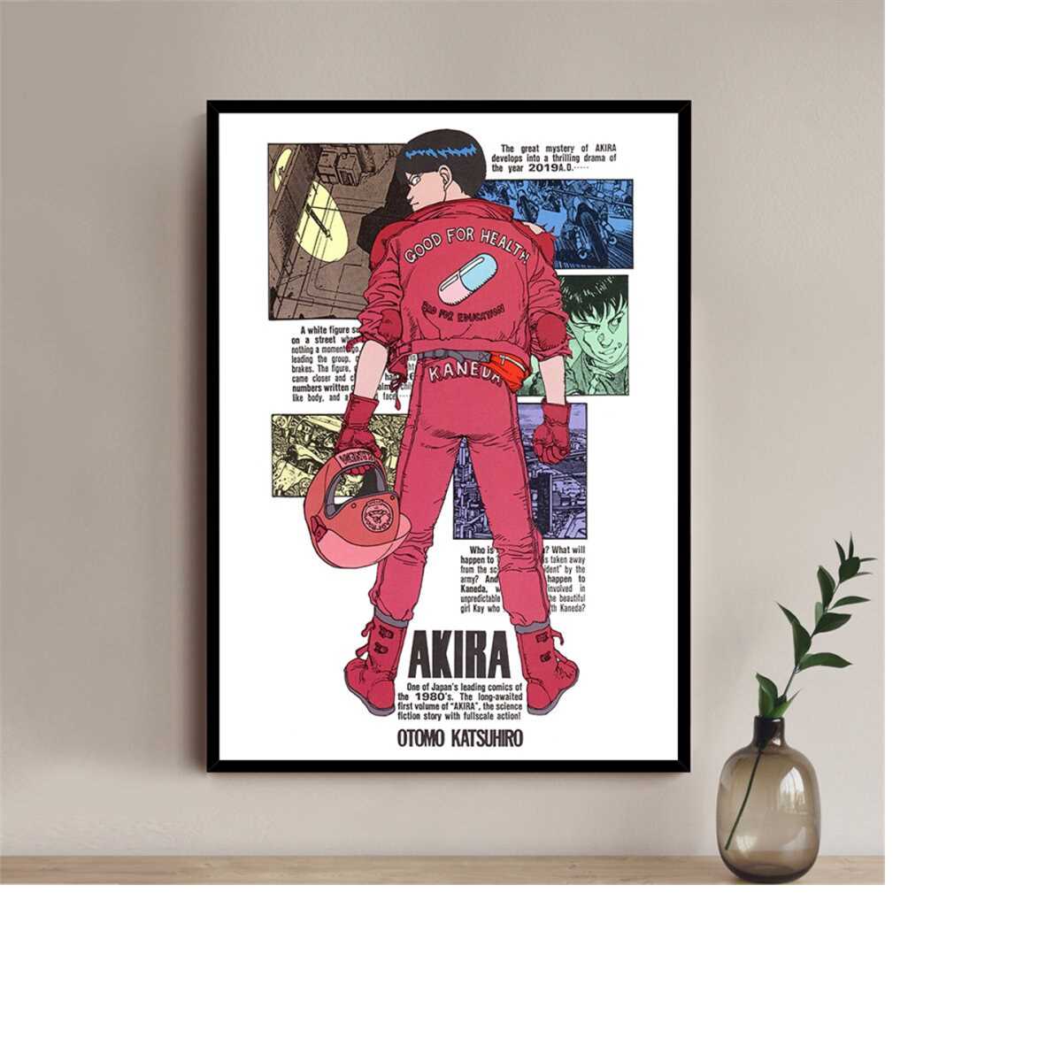 Akira - Red Fighting Anime Poster - High quality Canvas art | Inspire ...