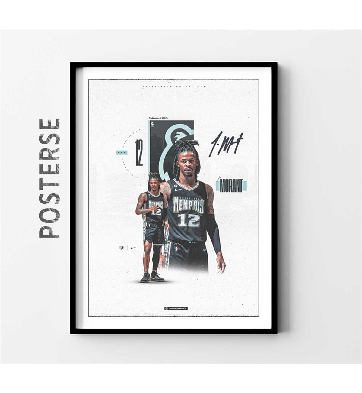 Ja Morant Poster Memphis Grizzlies NBA Print, Basketball | Inspire Uplift