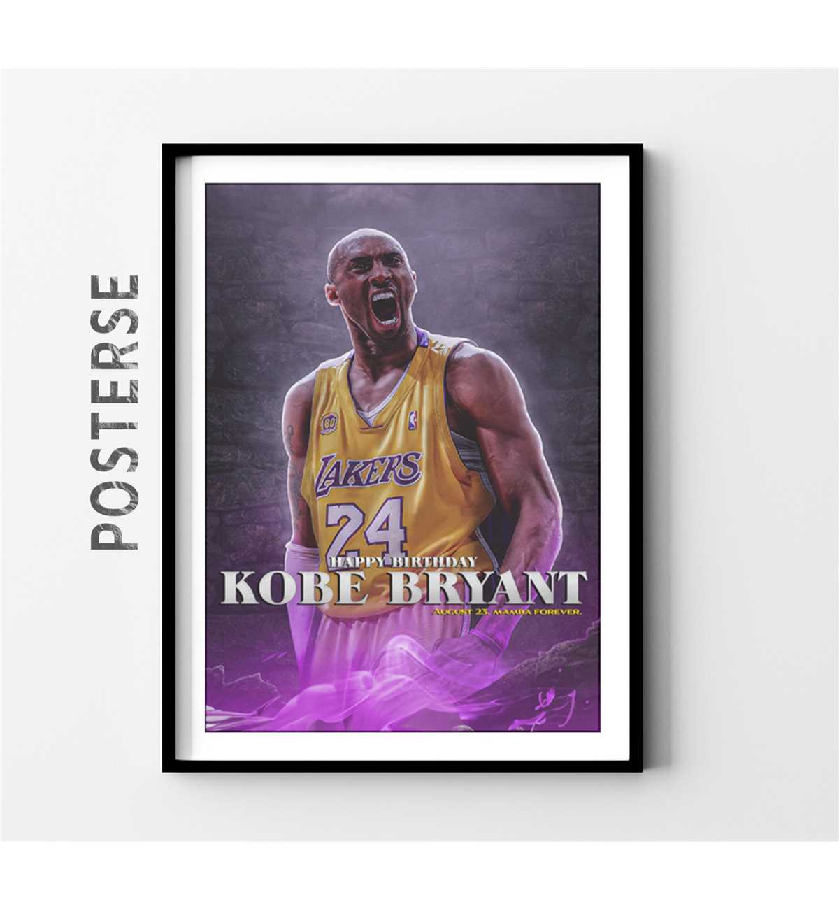 Kobe Bryant poster Los Angeles Lakers NBA Posters, | Inspire Uplift