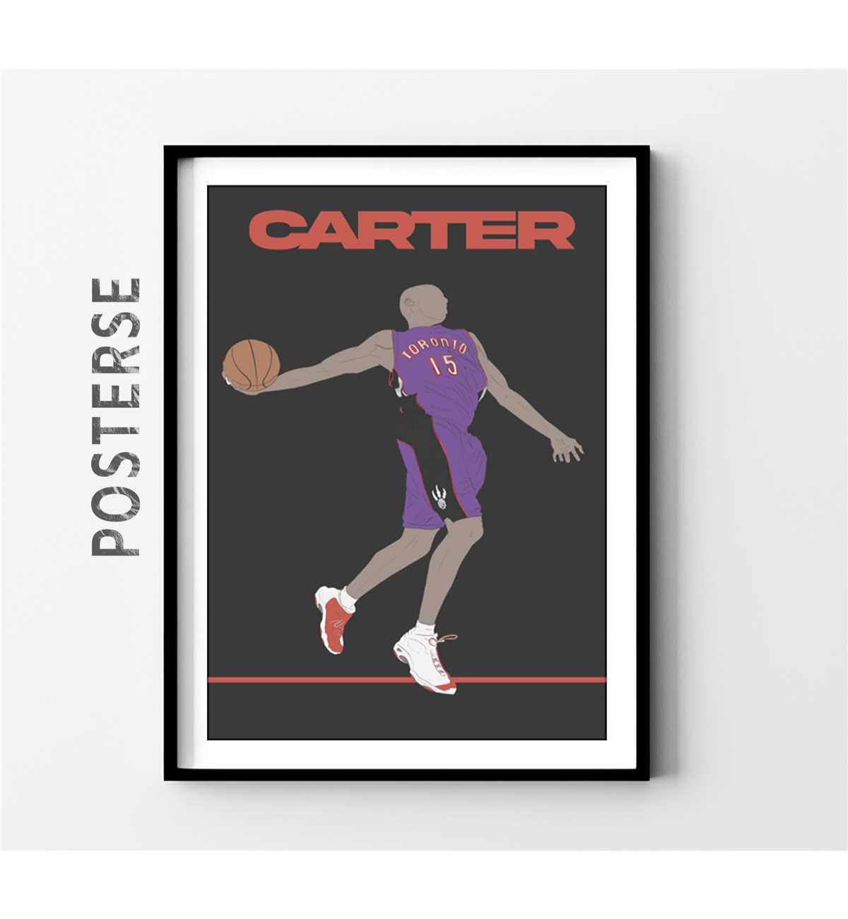 Vince Carter Raptors NBA Poster, Basketball Wall Art, | Inspire Uplift