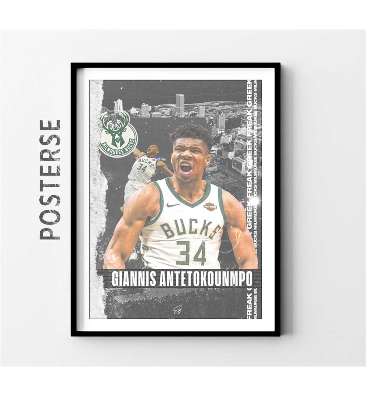 Milwaukee Bucks Giannis Poster NBA Posters, Trendy Posters, - Inspire ...