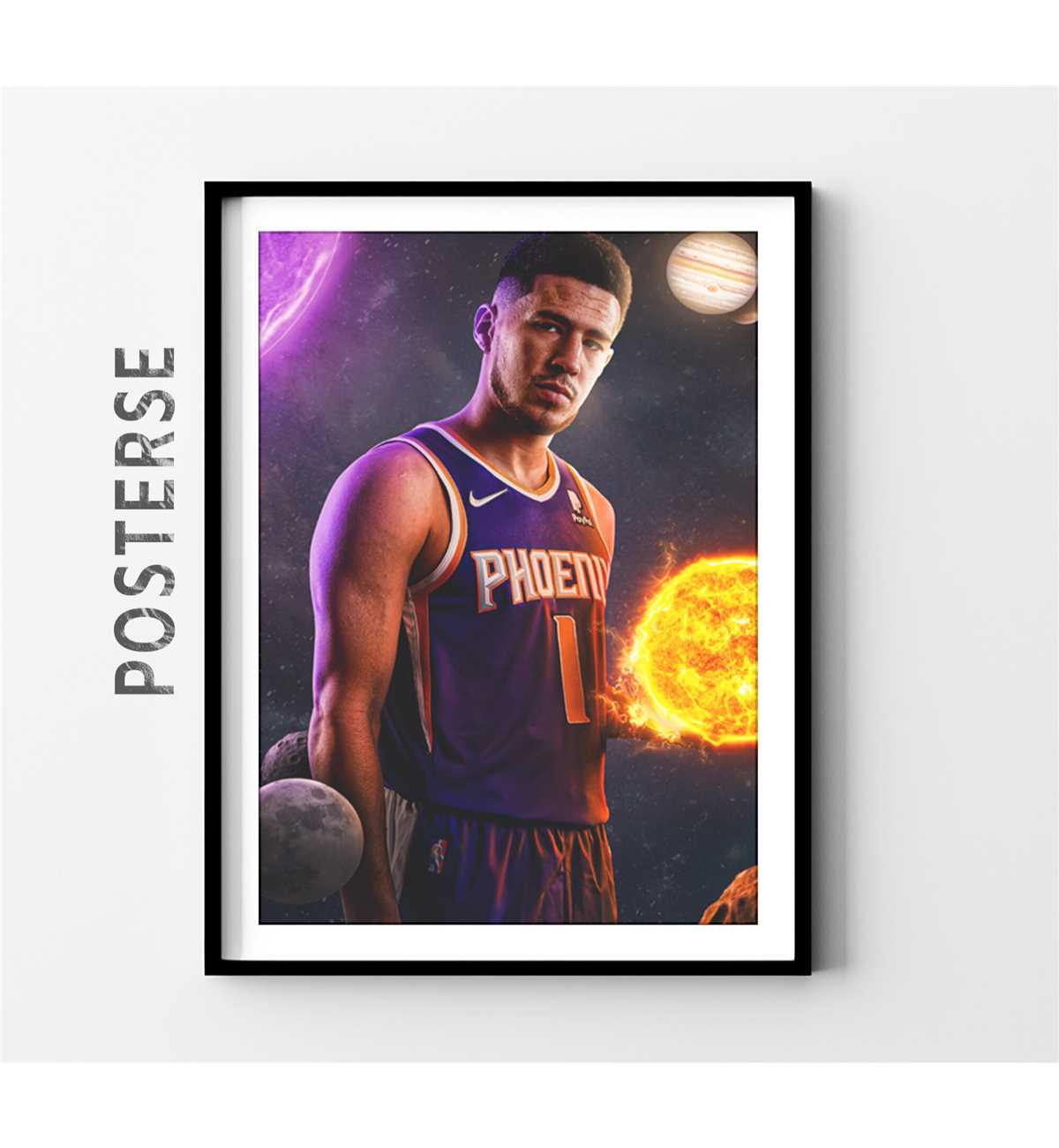 Devin Booker poster, Phoenix Suns print, Basketball Wall | Inspire Uplift