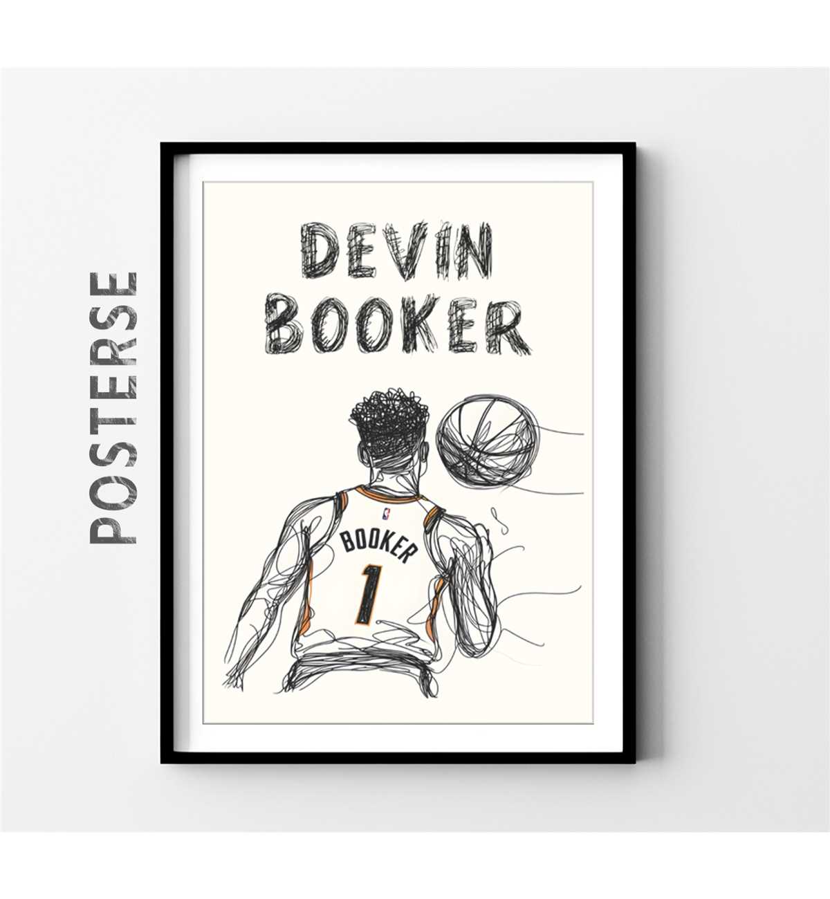 Devin Booker Phoenix Suns One line art NBA | Inspire Uplift