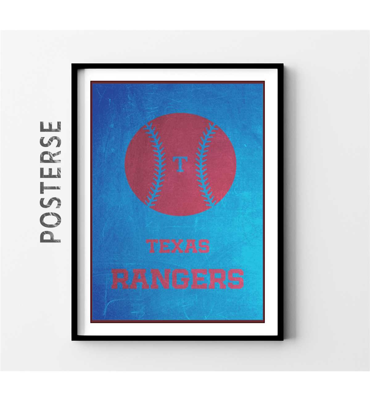 Texas Rangers ,MLB Poster, Minimalist Baseball Poster, Baseb | Inspire ...