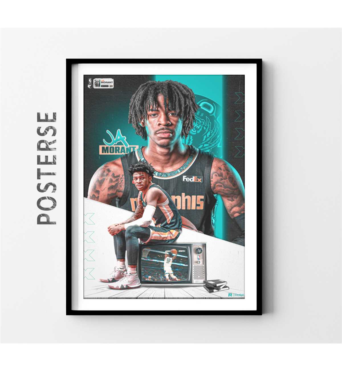 Ja Morant Poster Memphis Grizzlies NBA Print, Basketball | Inspire Uplift