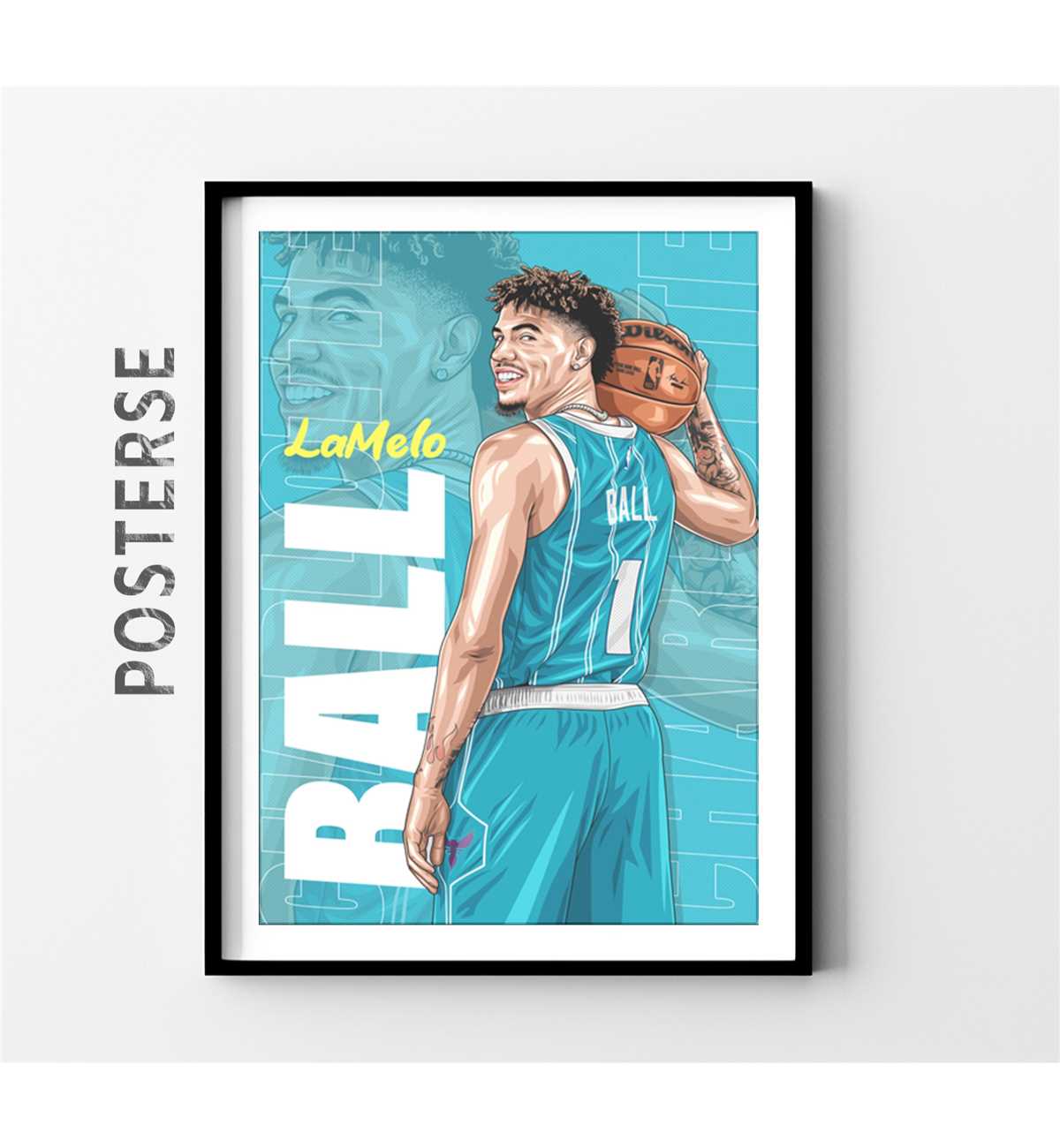 Charlotte Hornets print Lamelo Ball Poster, NBA Poster, | Inspire Uplift