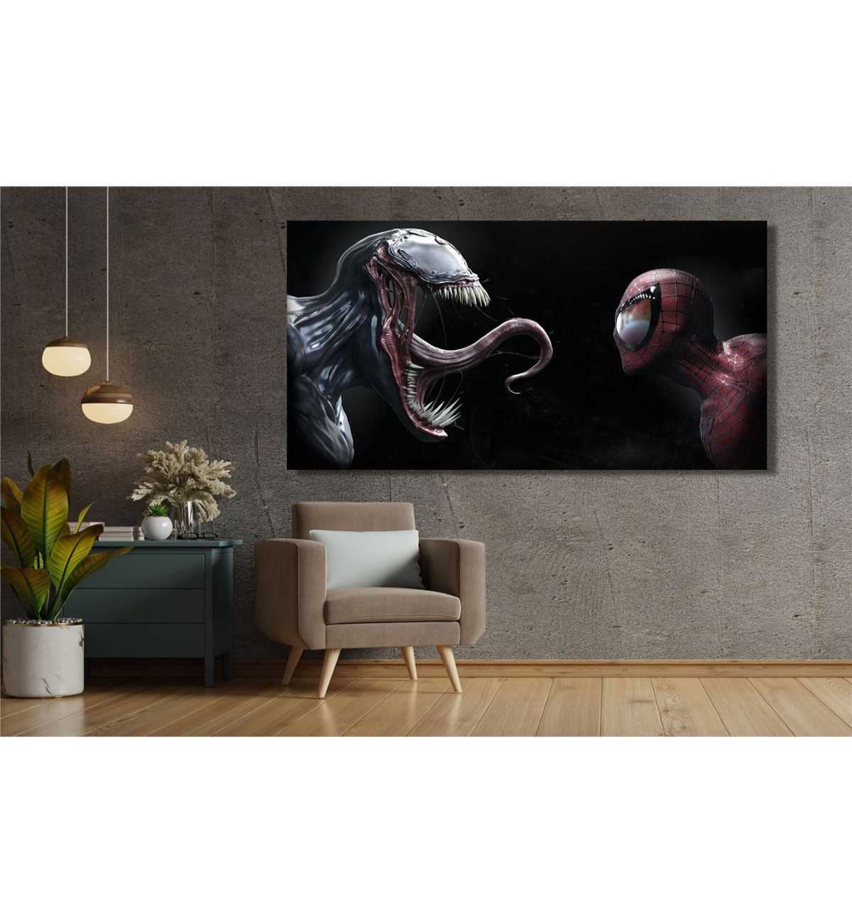 Spiderman Vs Venom Canvas Wall Art,Venom Spiderman Print,Spi | Inspire ...