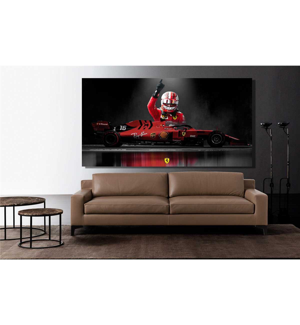 Charles Leclerc Framed Canvas Wall Art,Grand Prix Wall | Inspire Uplift
