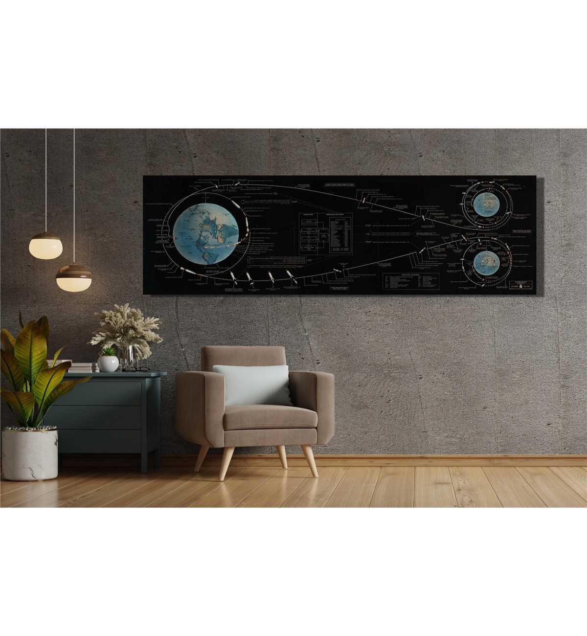 Apollo 11 Mission Flight Plan NASA Canvas Wall | Inspire Uplift