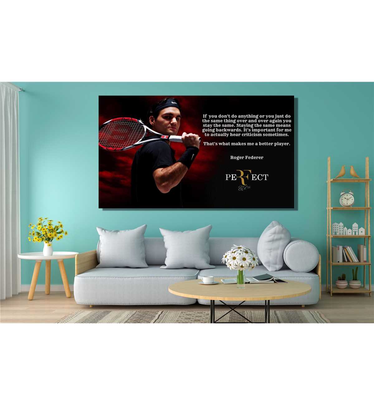 Roger Federer Canvas Wall Art,Roger Federer Poster,Motivatio | Inspire ...