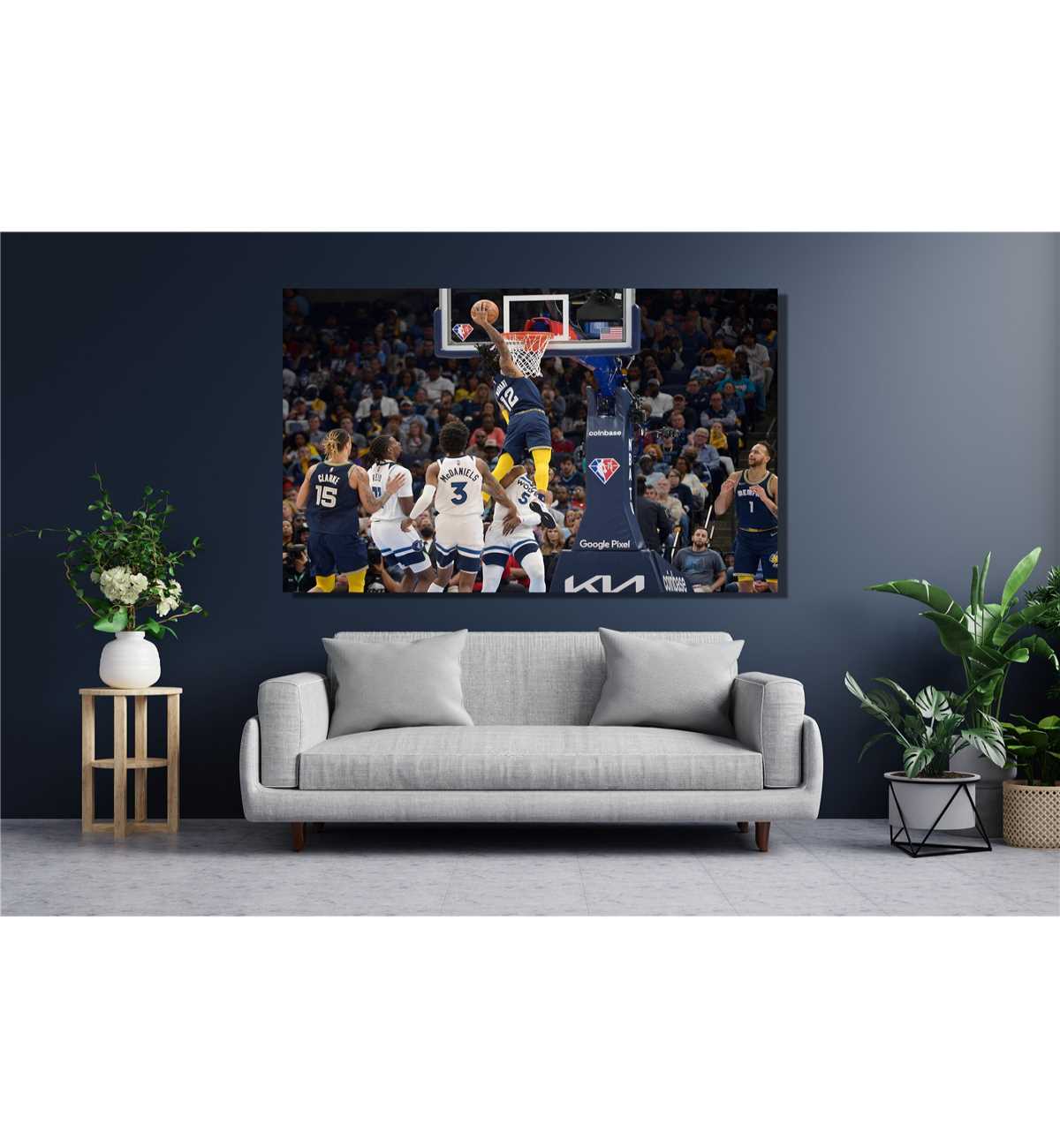 Ja Morant Amazing Dunk Canvas Wall Art,Ja Morant | Inspire Uplift