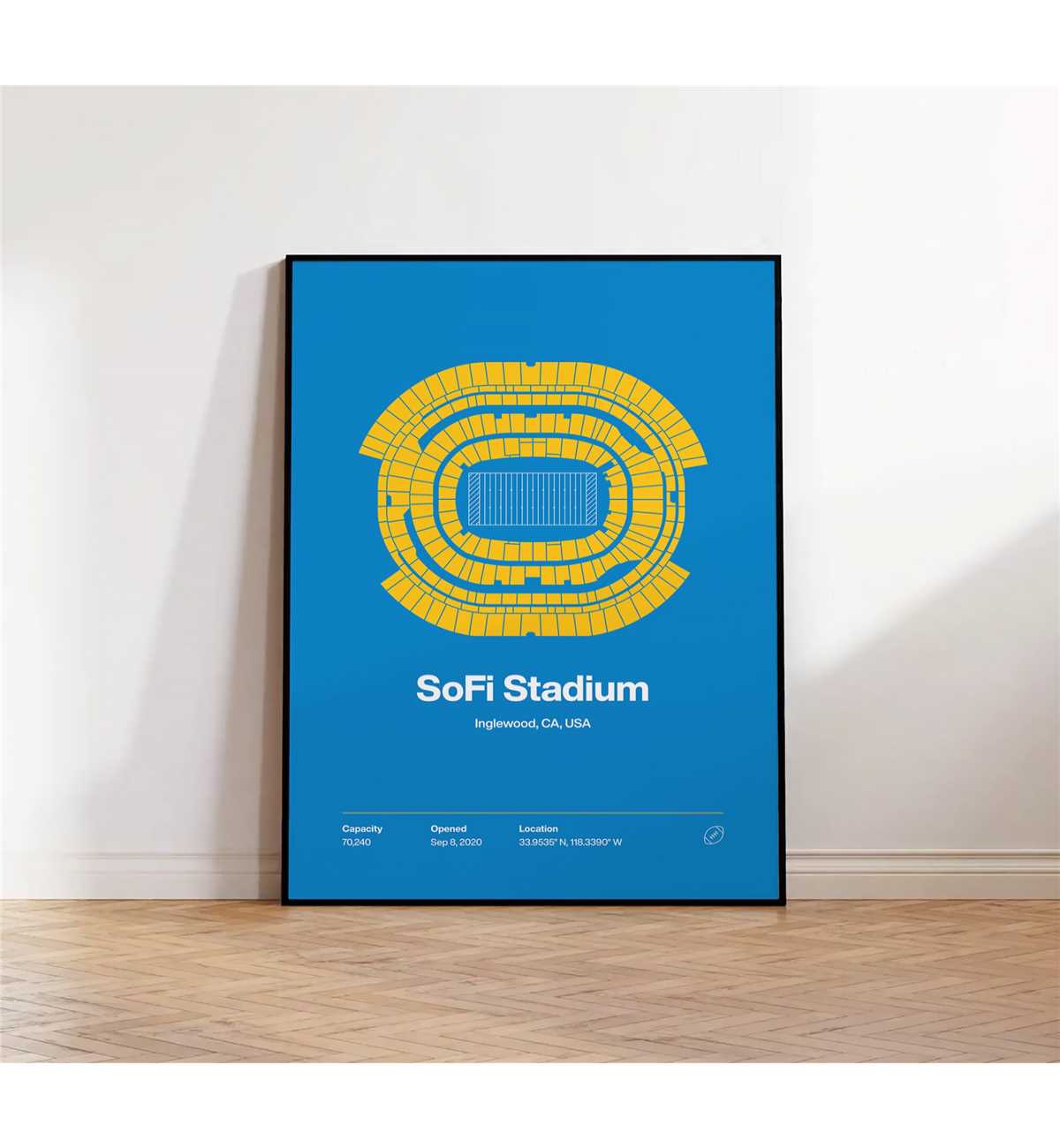 LA Chargers Poster, Los Angeles SoFi Stadium Print, - Inspire Uplift