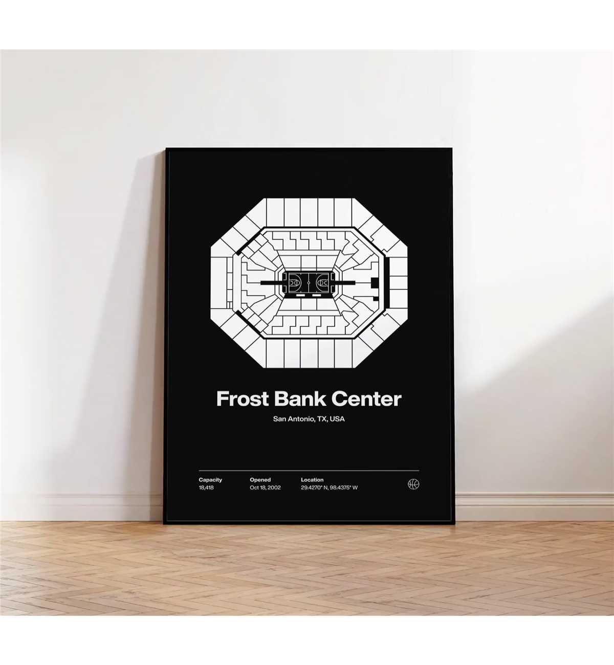 San Antonio Spurs Poster, Frost Bank Center Print, | Inspire Uplift