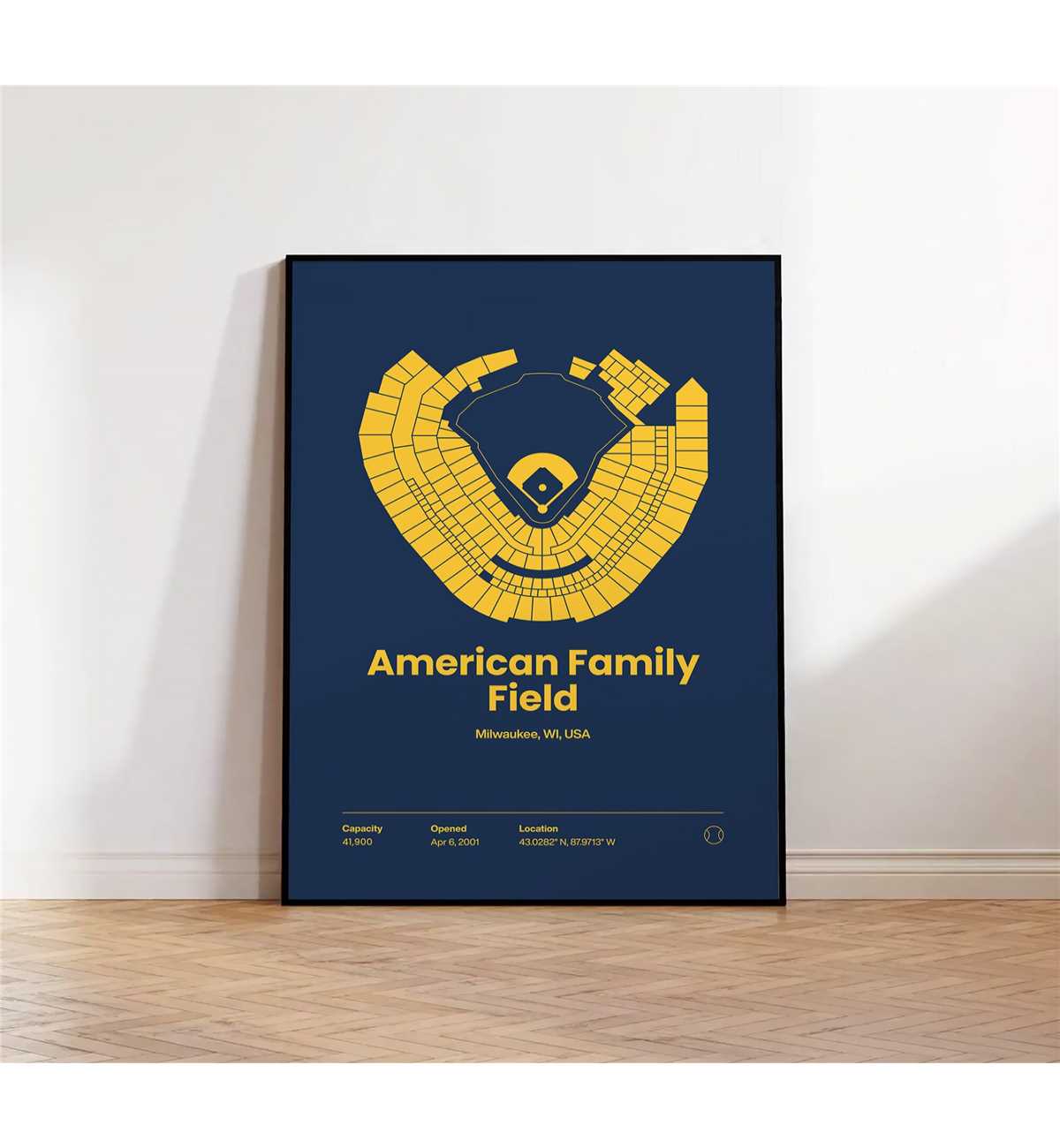 Milwaukee Brewers Poster, American Family Field Wall Art, | Inspire Uplift