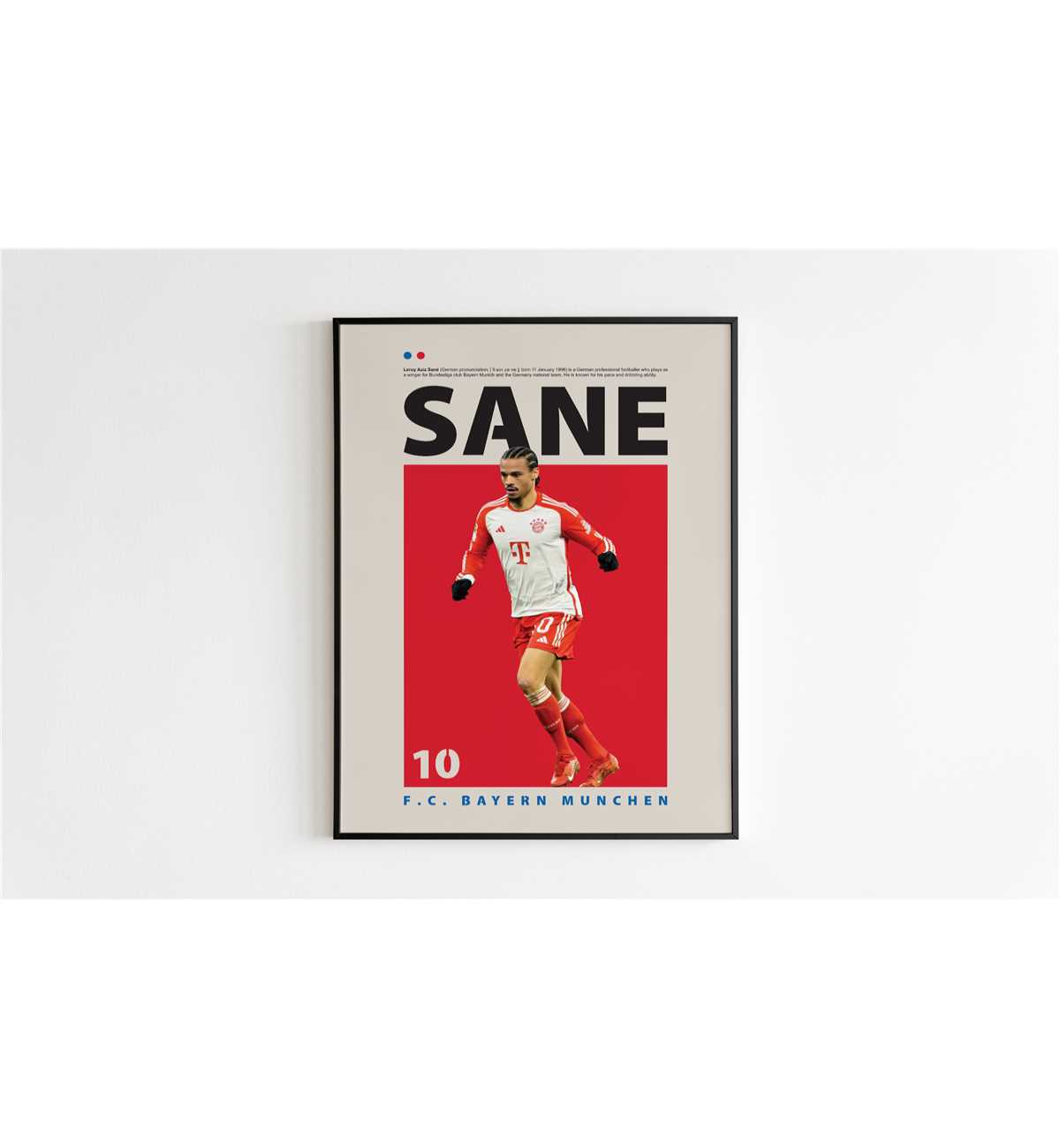Leroy Sane Poster, Bayern Munich Poster Minimalist, Leroy | Inspire Uplift