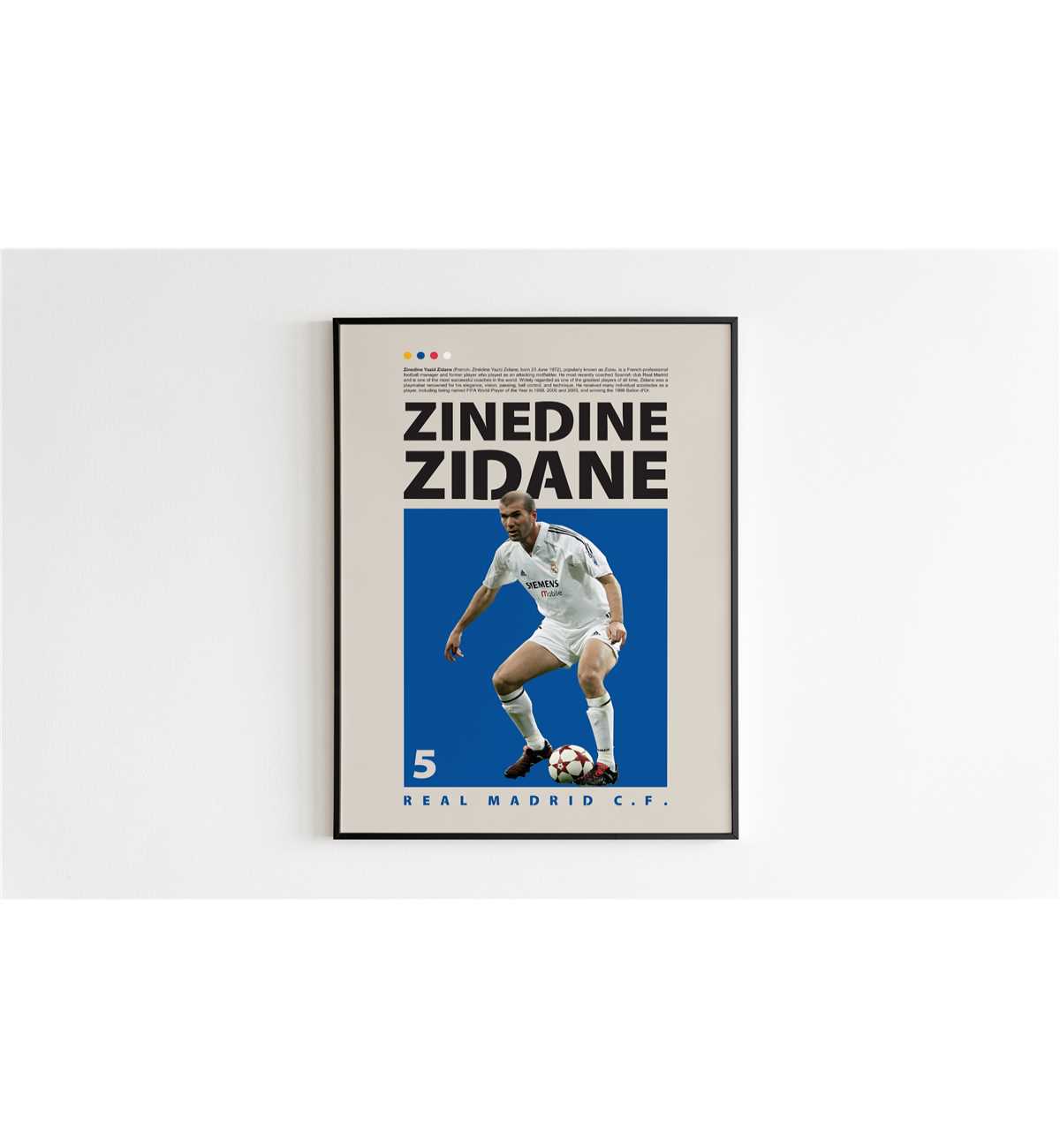 Zinedine Zidane Poster, Real Madrid Poster Minimalist, Zidan - Inspire ...
