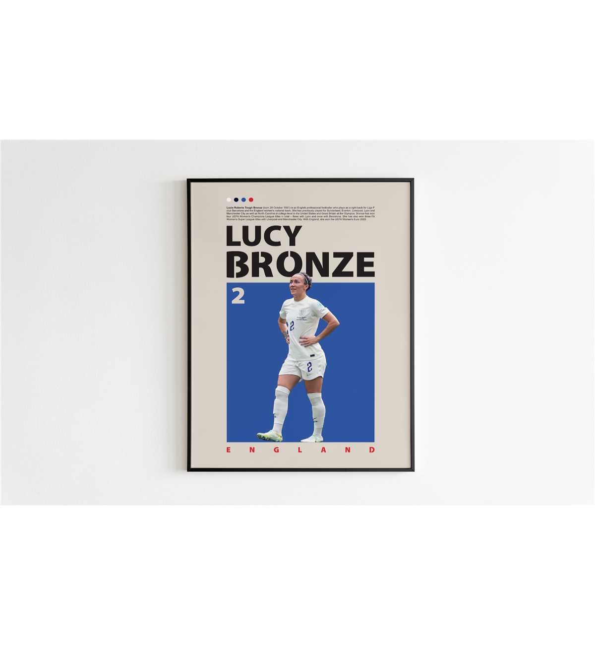 Lucy Bronze Poster, England Poster Minimalist, Lucy Bronze | Inspire Uplift