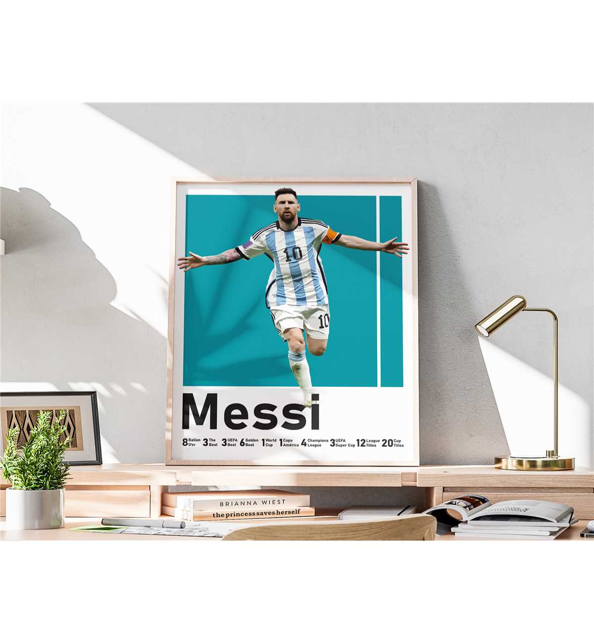 Printable Lionel Messi Poster, Soccer Wall Art, Argentina | Inspire Uplift