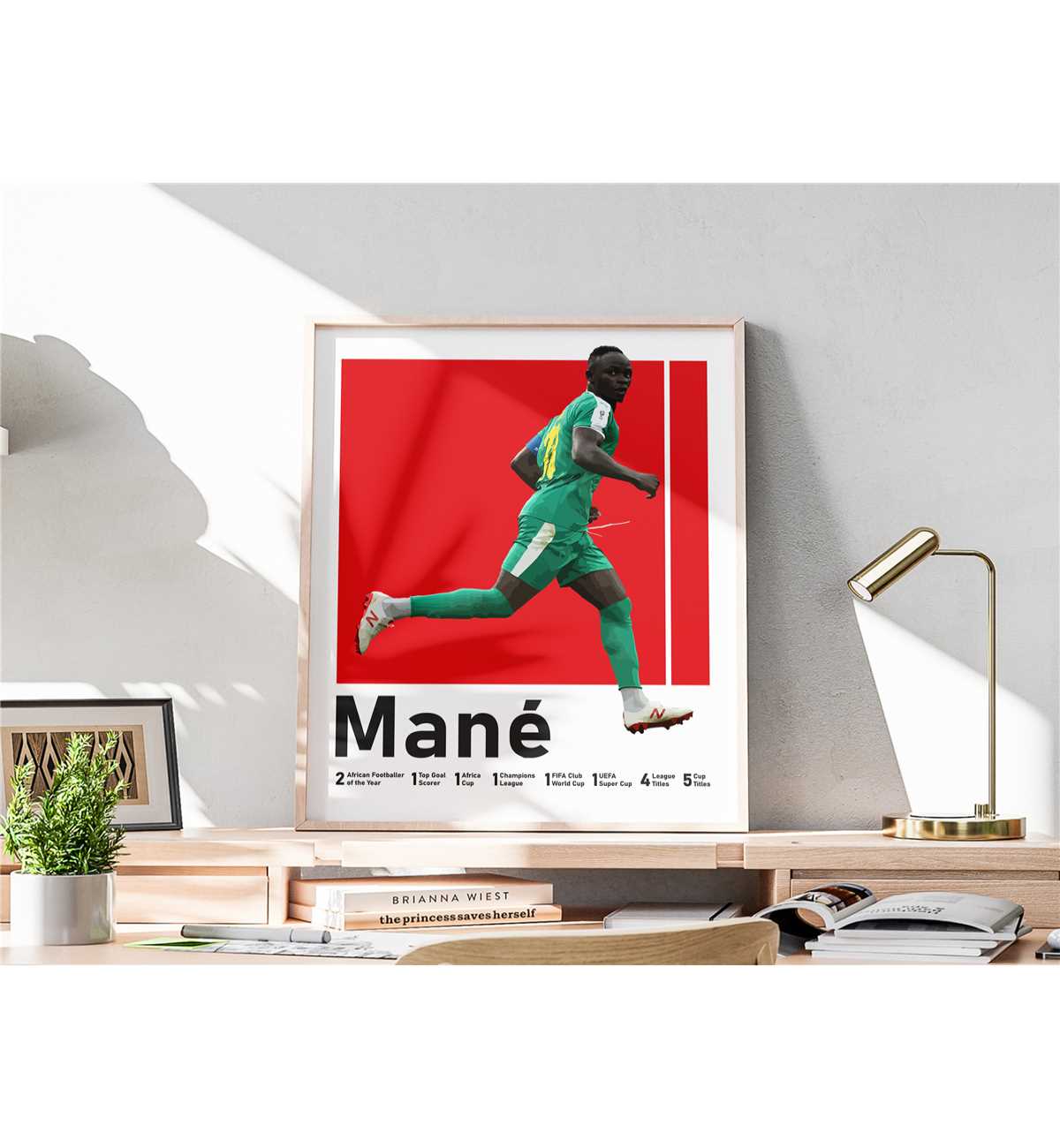 Printable Sadio Mane Poster, Senegalese Forward, Mane Wall - Inspire Uplift