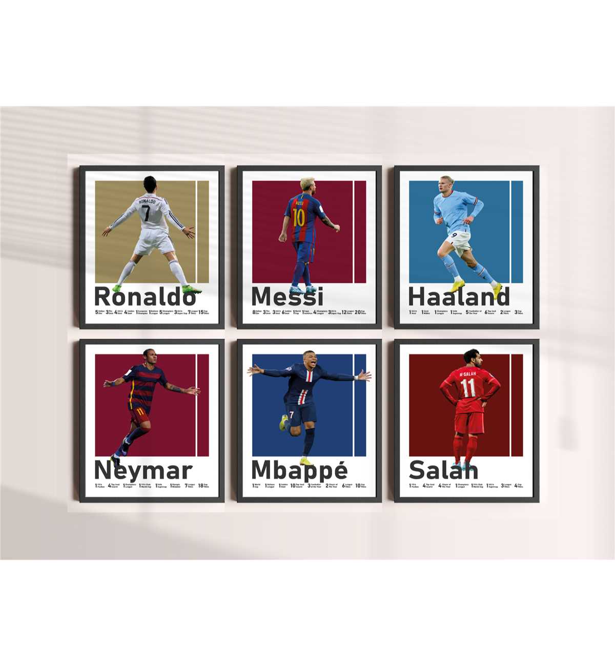 Printable Soccer Stars Poster Bundle, Messi Ronaldo Mbappe, | Inspire ...
