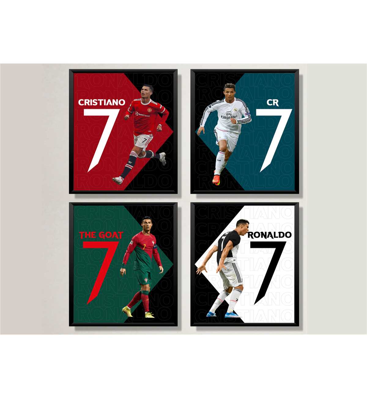 Printable Cristiano Ronaldo Poster Bundle, Set of 4 | Inspire Uplift
