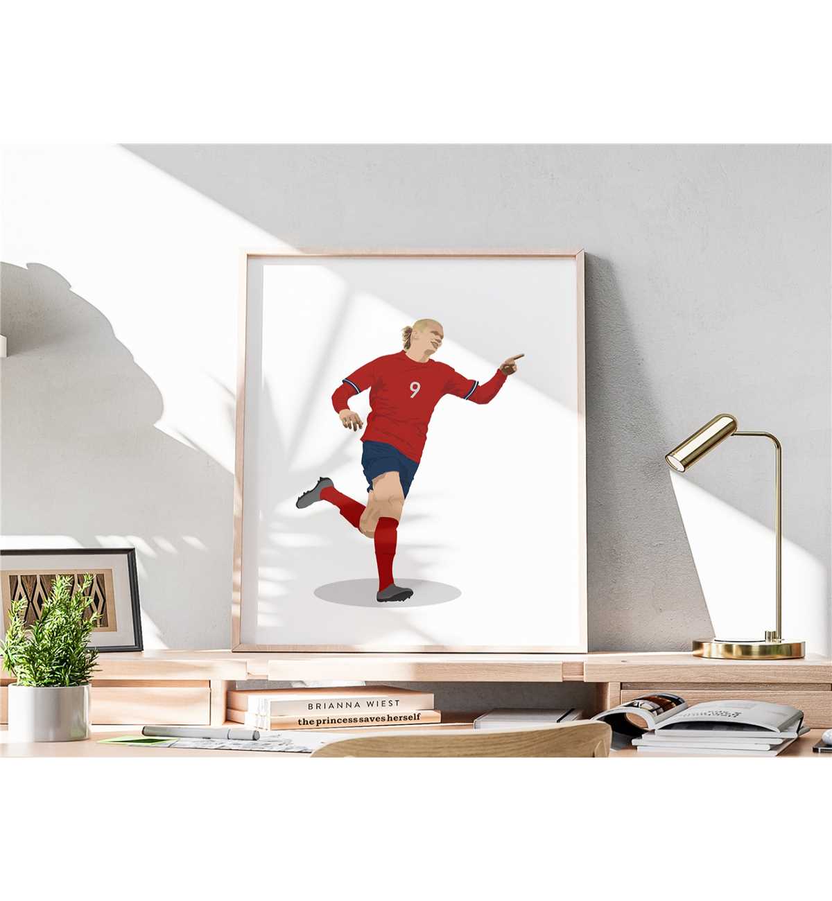 Erling Haaland Hand Drawn Poster, Soccer Illustration, Footb | Inspire ...