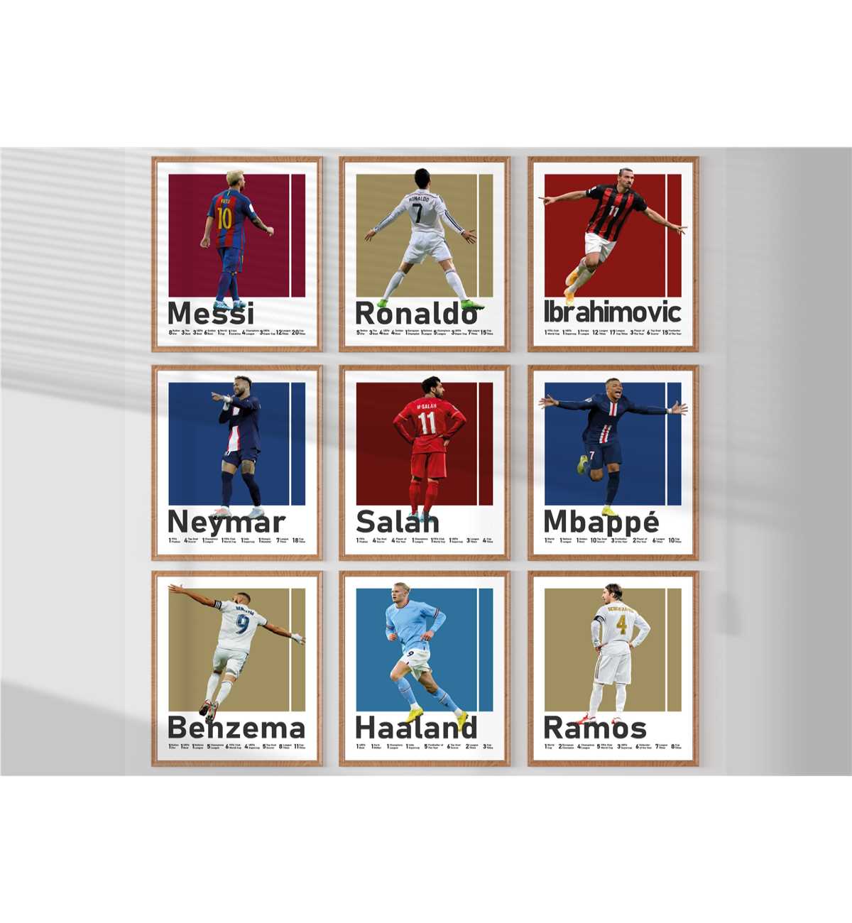 Set of 9 Prints, Printable Soccer Players Posters - Inspire Uplift