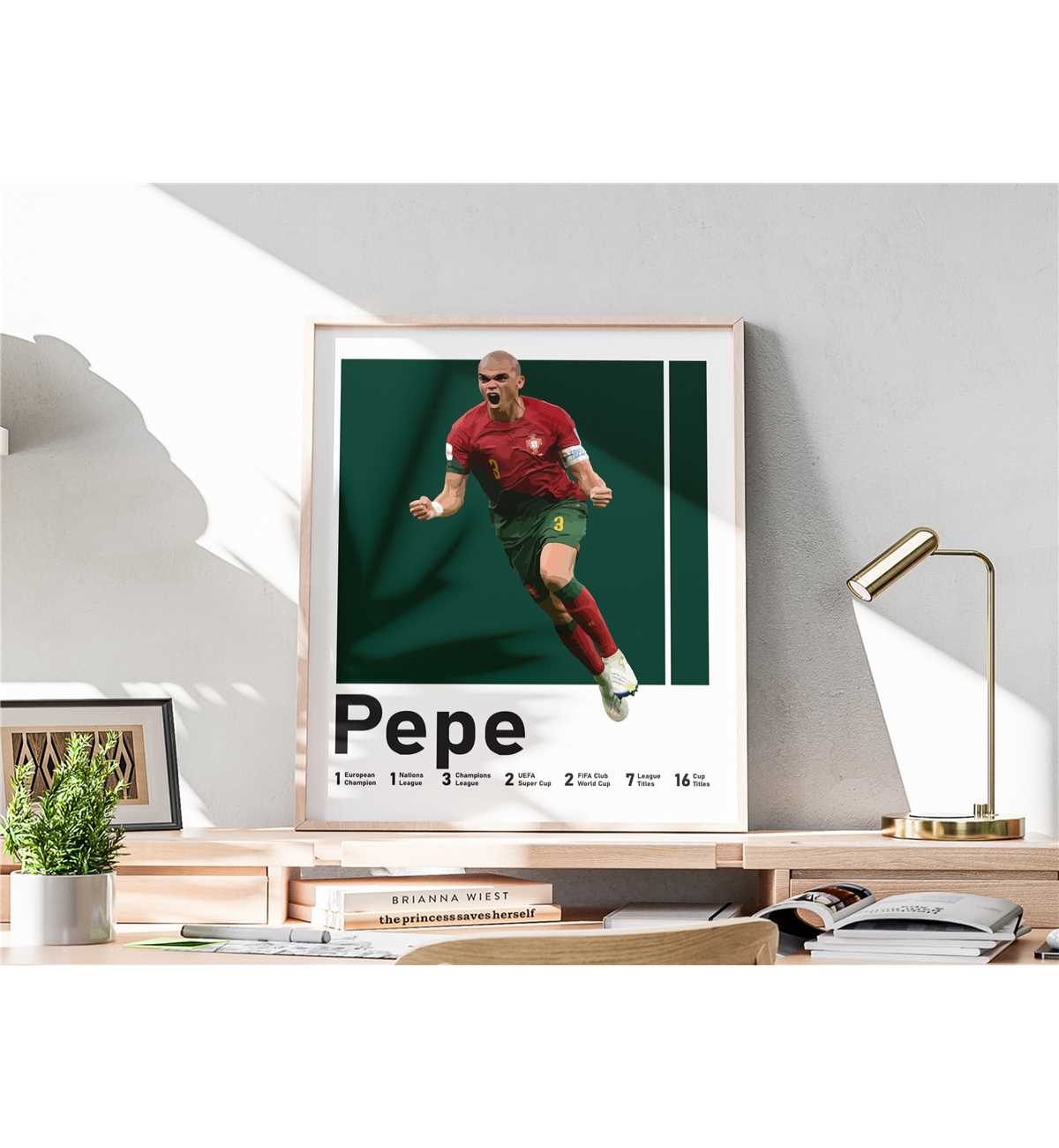 Printable Pepe Poster, Portugal Soccer Print, Man Cave | Inspire Uplift