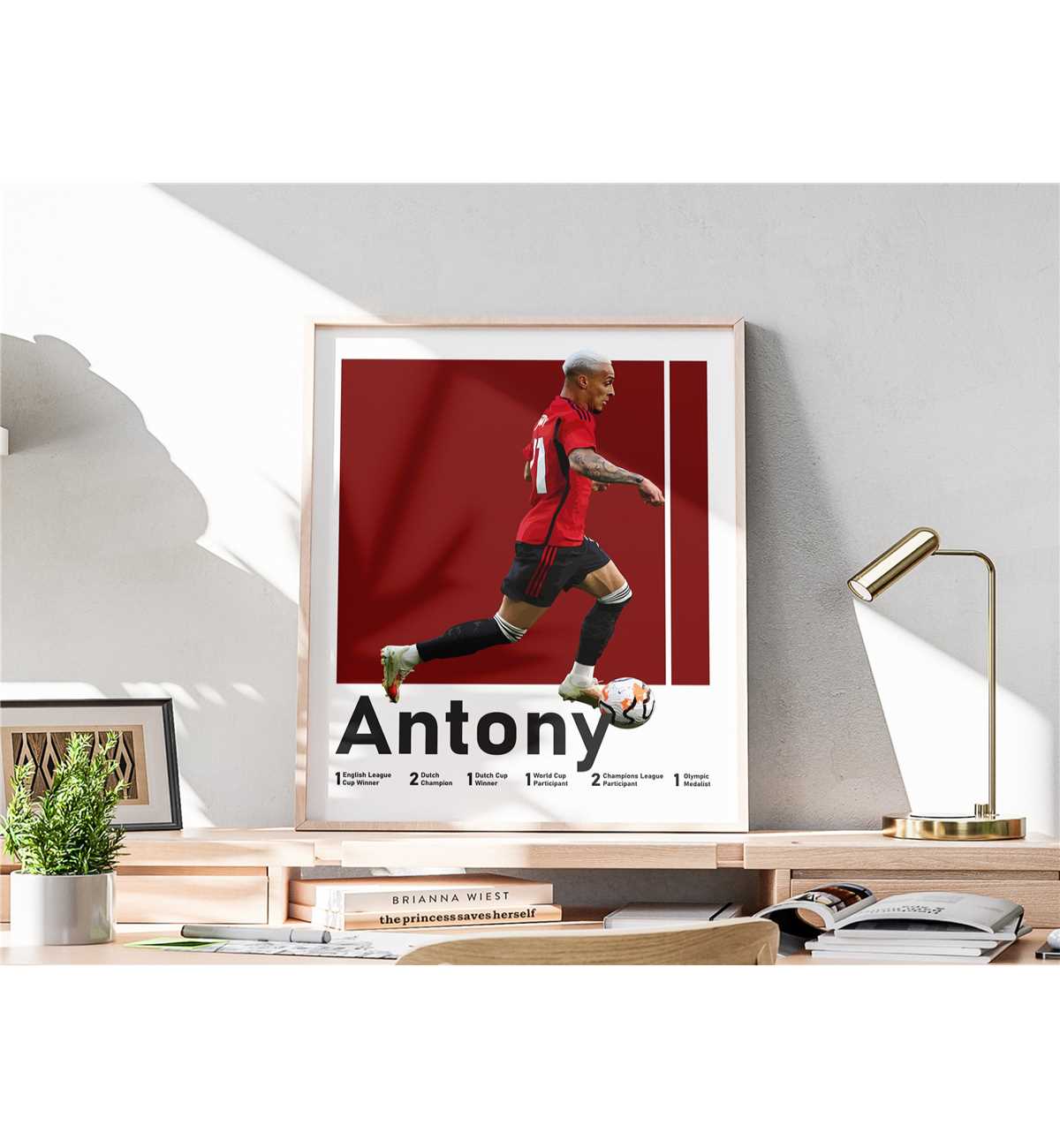 Printable Antony Poster, Soccer Print, Brazilian Forward, An - Inspire ...