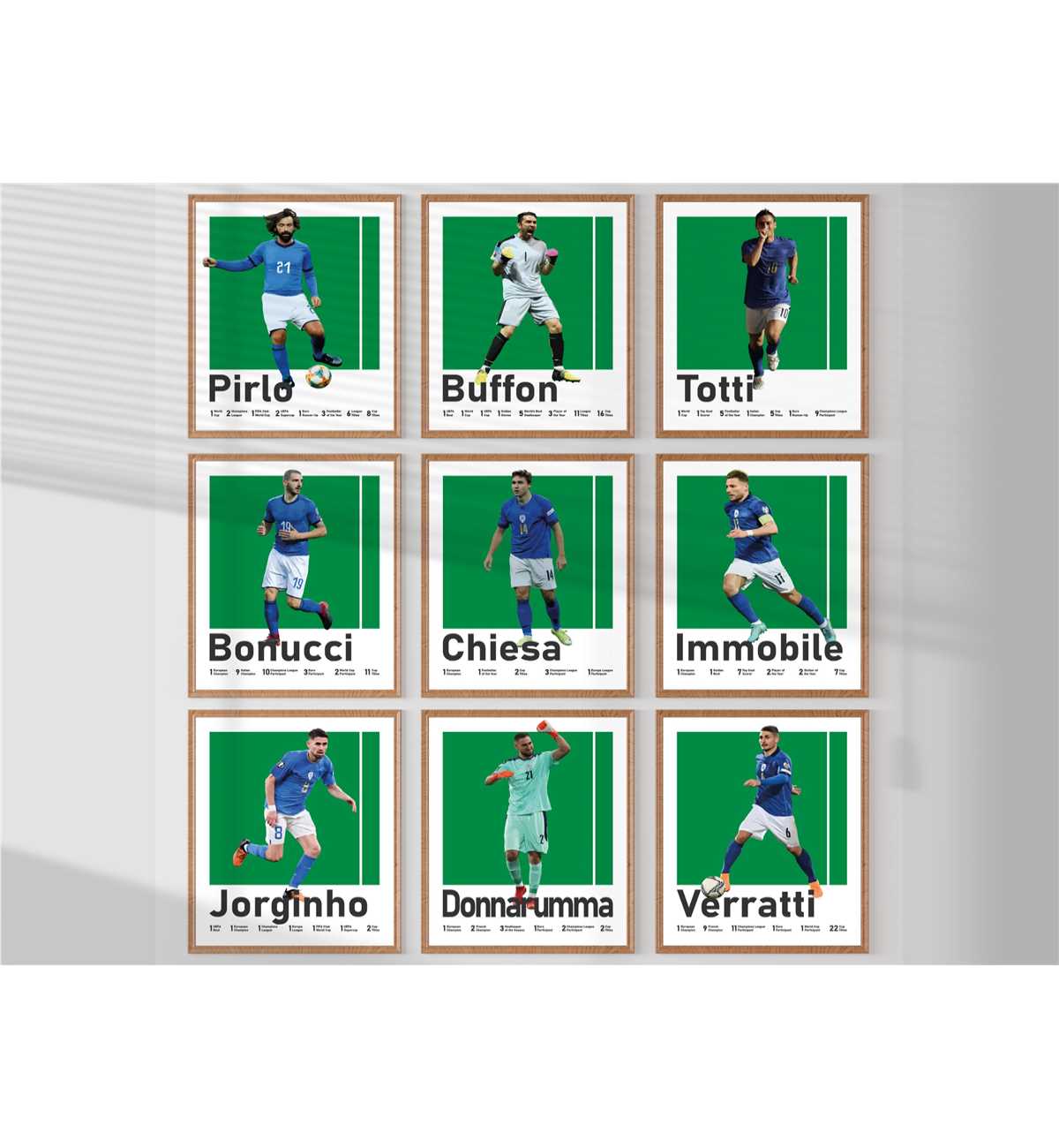 Printable 9 Italian Footballers Poster Bundle, Andrea Pirlo, - Inspire ...