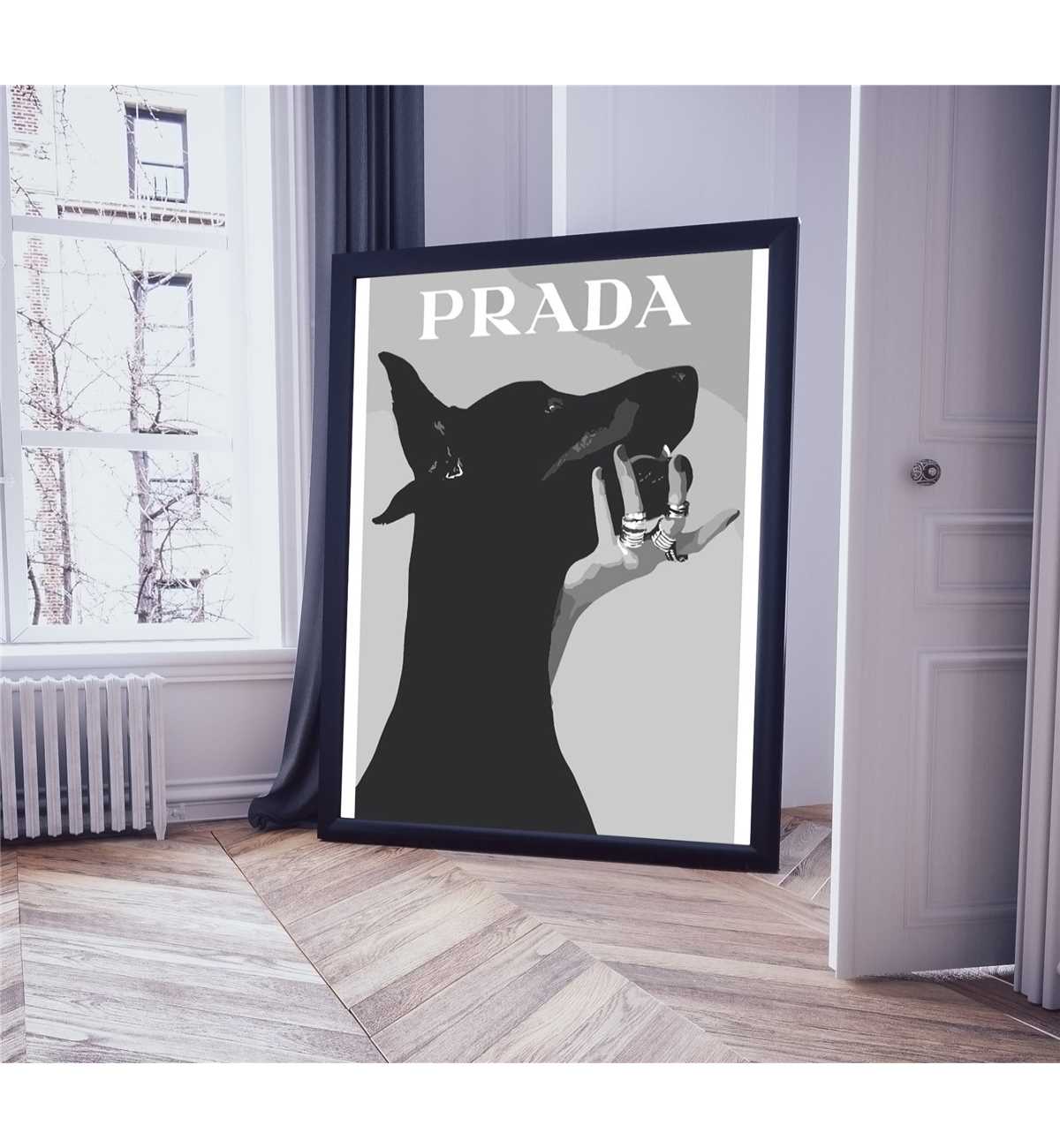 Prada Dog Poster Black, Fashion Poster Vintage, Downloadable | Inspire ...